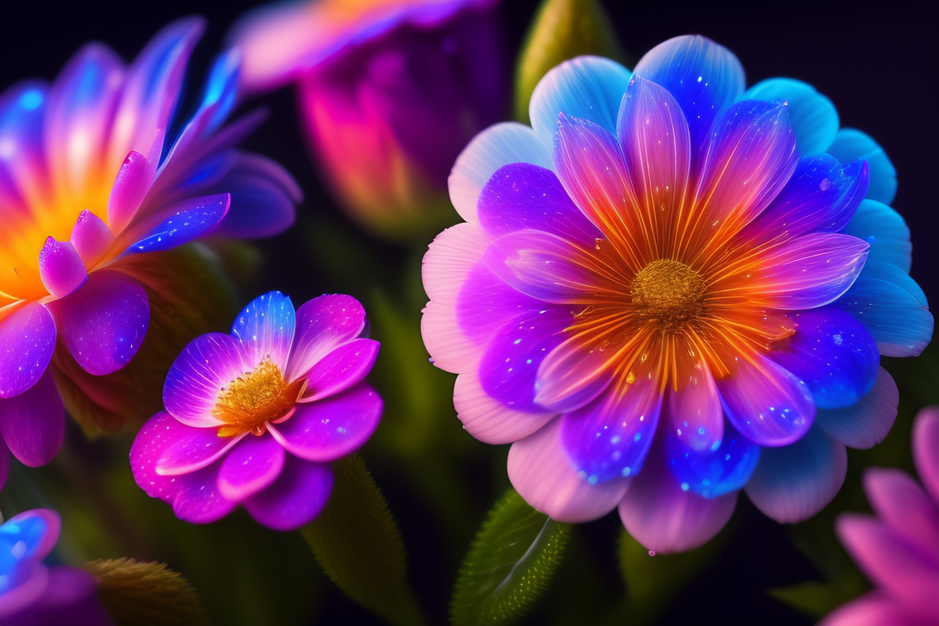 Lexica - Magical flowers time, attractive, rainbow skin, elegant ...