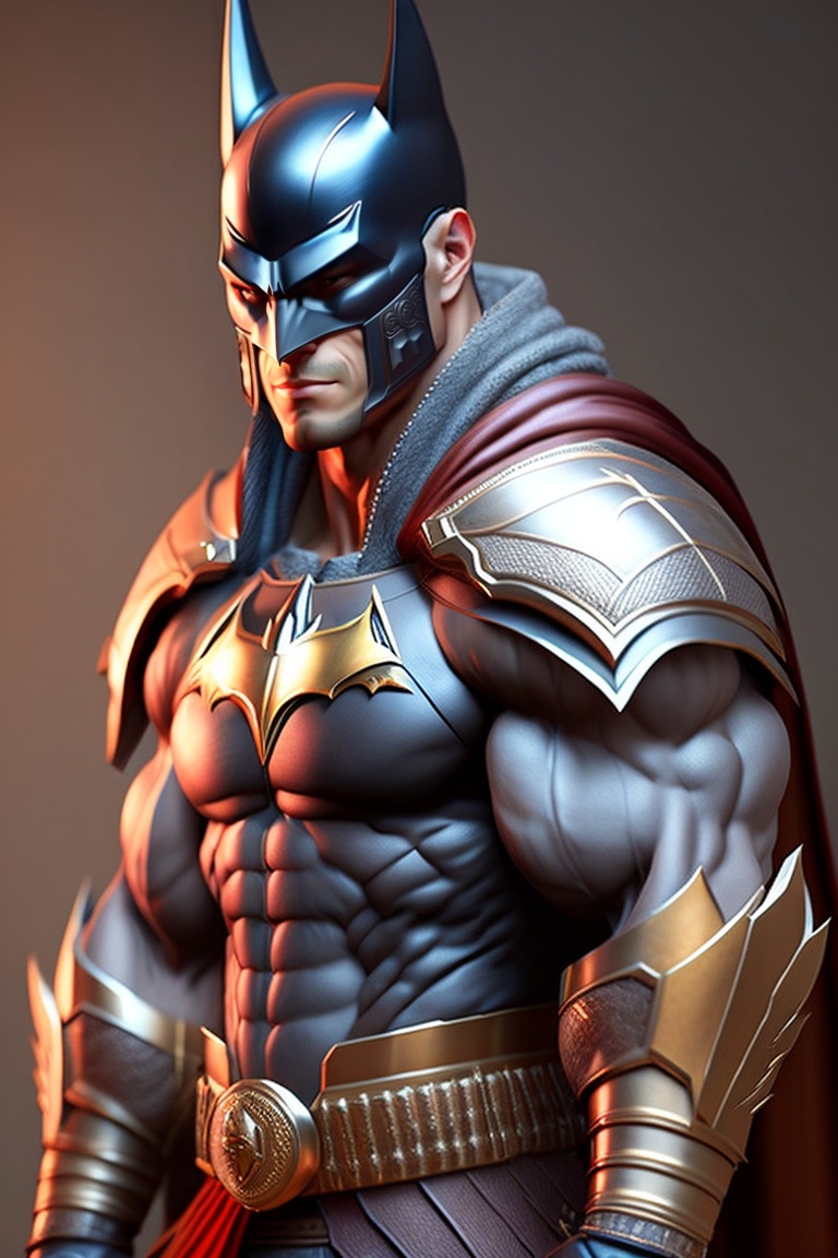 Lexica - Full body potrait of thin muscular samurai as BATMAN , muscle ...