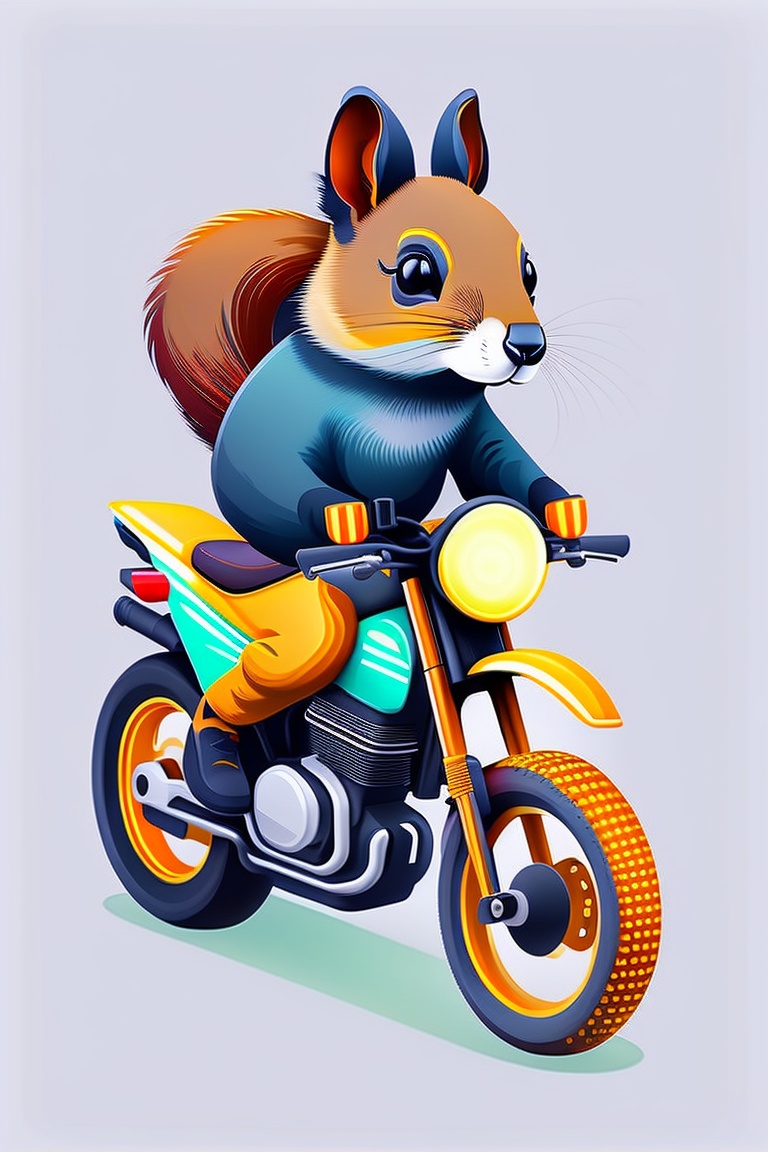 Lexica - A very old, beaten, dirty, tired squirrel rides an enduro ...