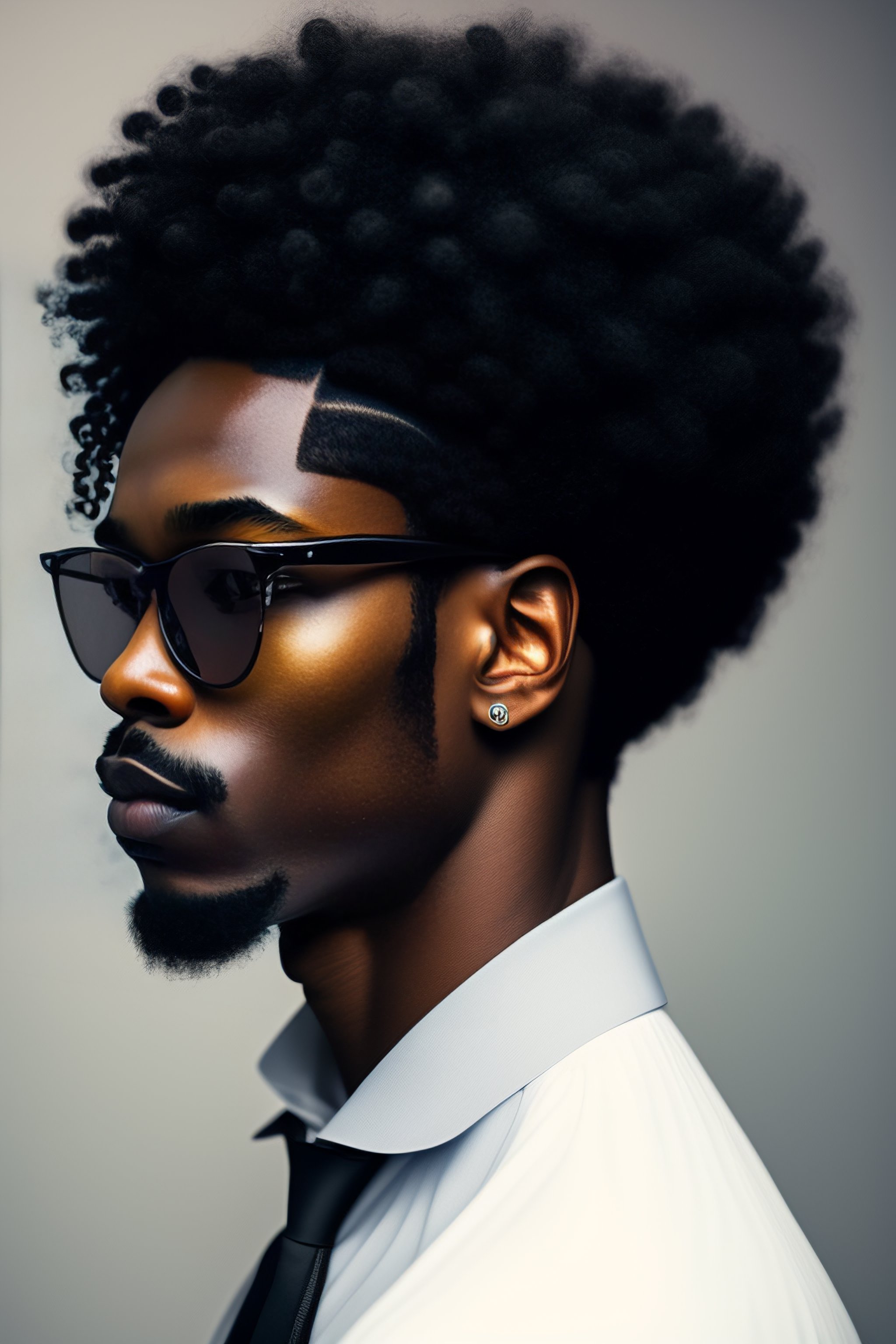 Lexica - Manga black man, eyeglasses curly hair