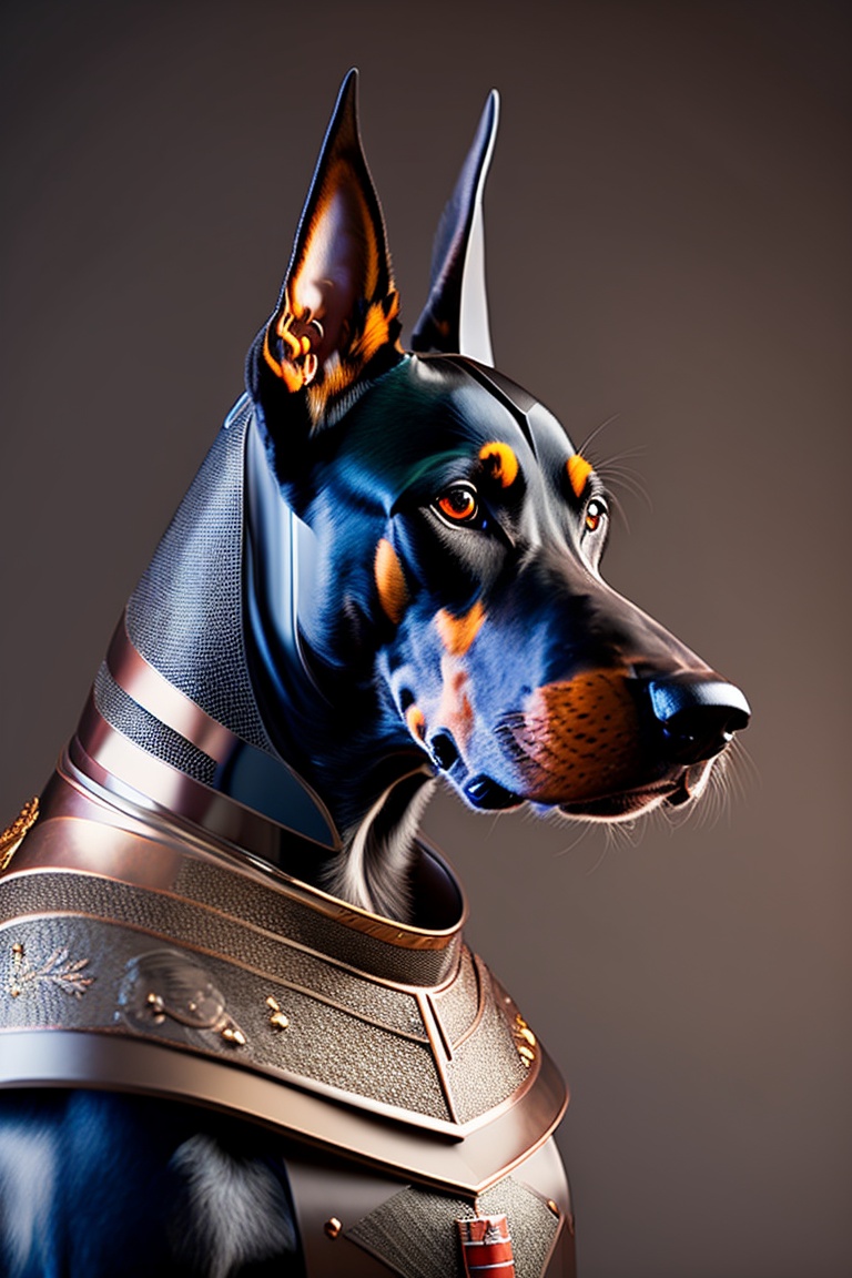 Lexica - Highly detailed black doberman pinscher dog epic portrait ...