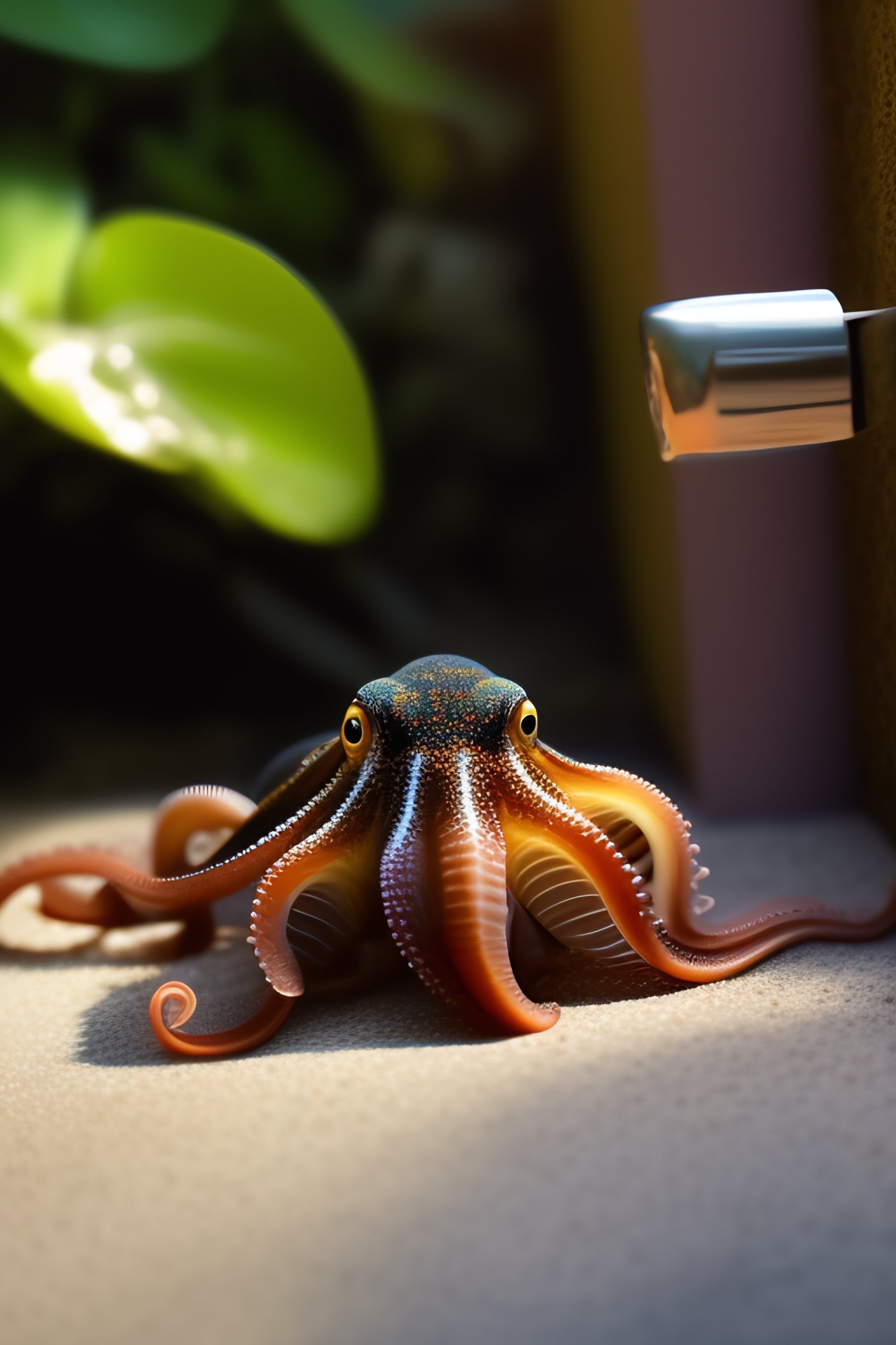Lexica - Octopus caught live action on security camera, grainy footage ...
