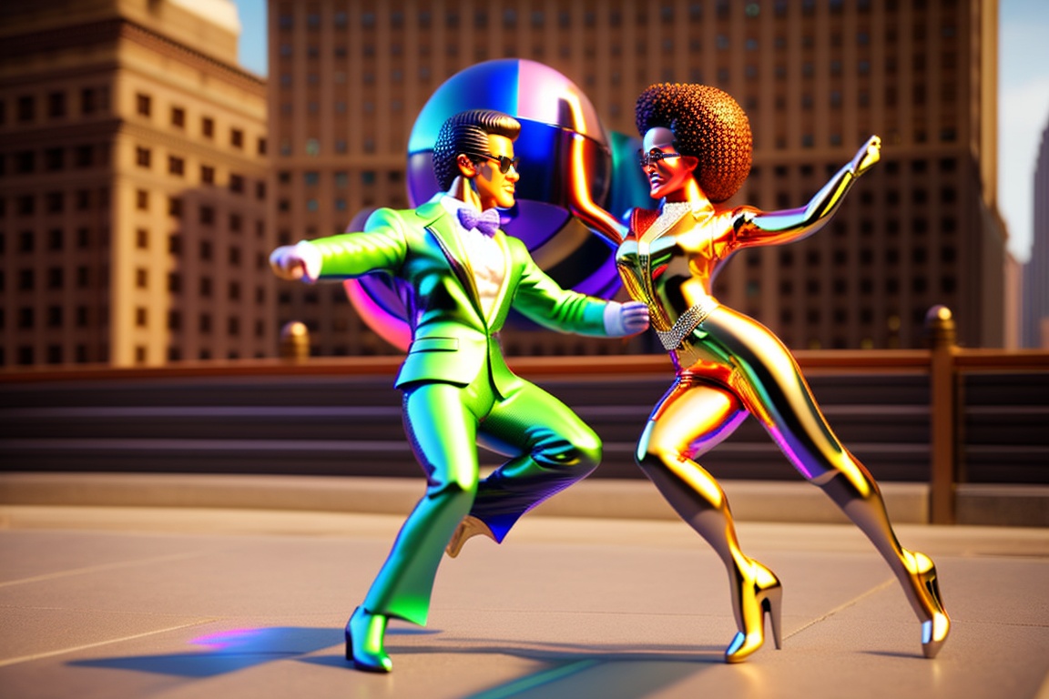 Lexica - Illustrate 1 slim disco man and 1 slim disco woman both ...