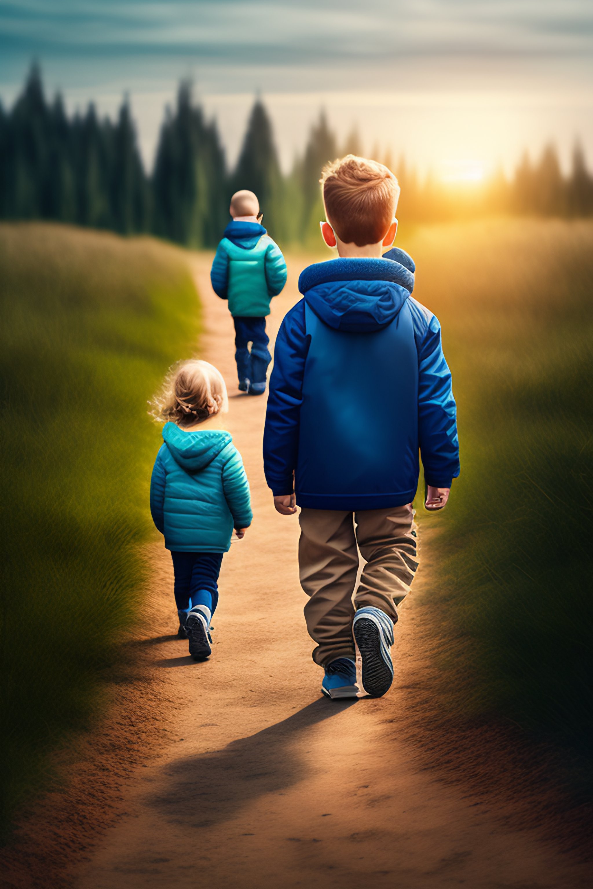Lexica - Wood, children, walking, comic