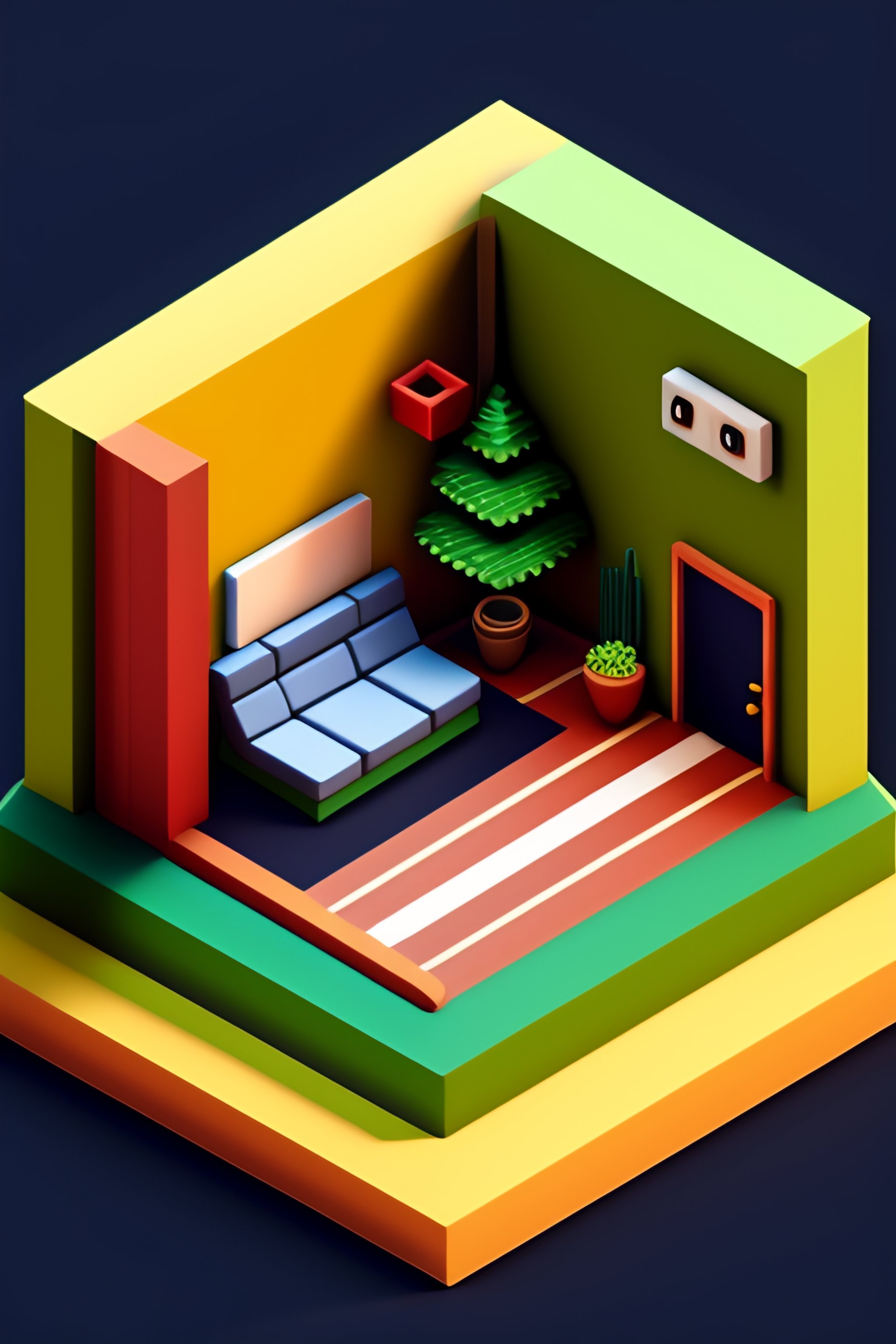 Lexica - Isometric clean pixel art image of outside of cute design studio