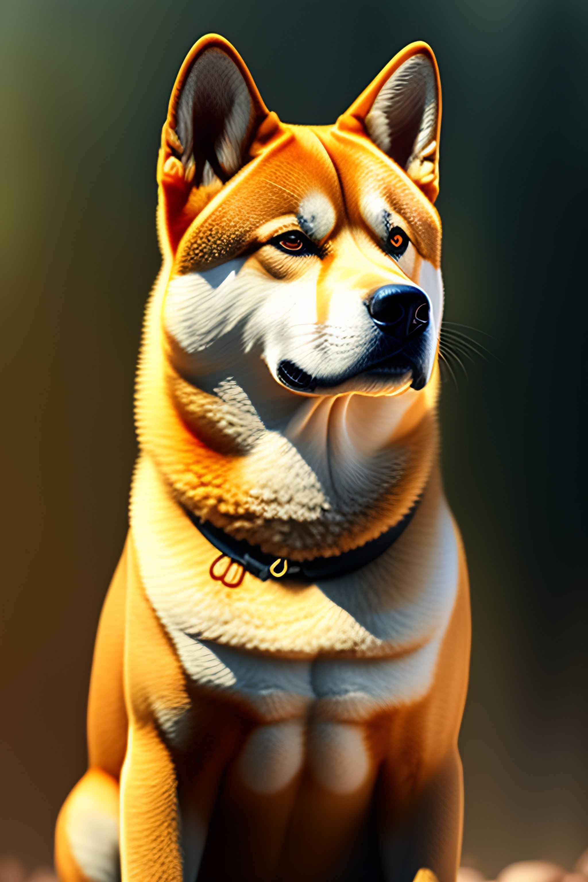 Lexica - Shiba Inu musclé et enervé digital art
