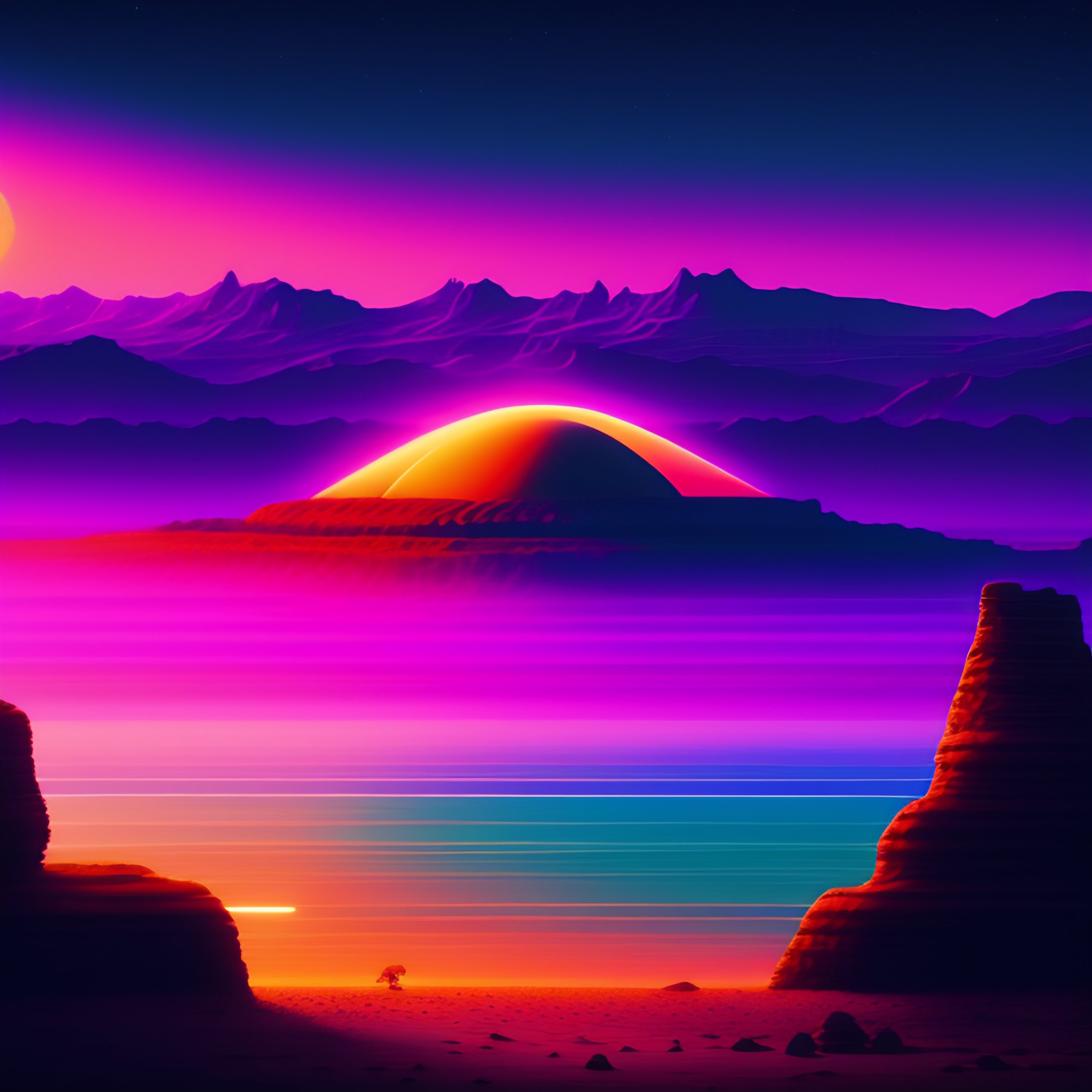 Lexica - 80s landscape photo, ET, goonies, retrowave, synthwave