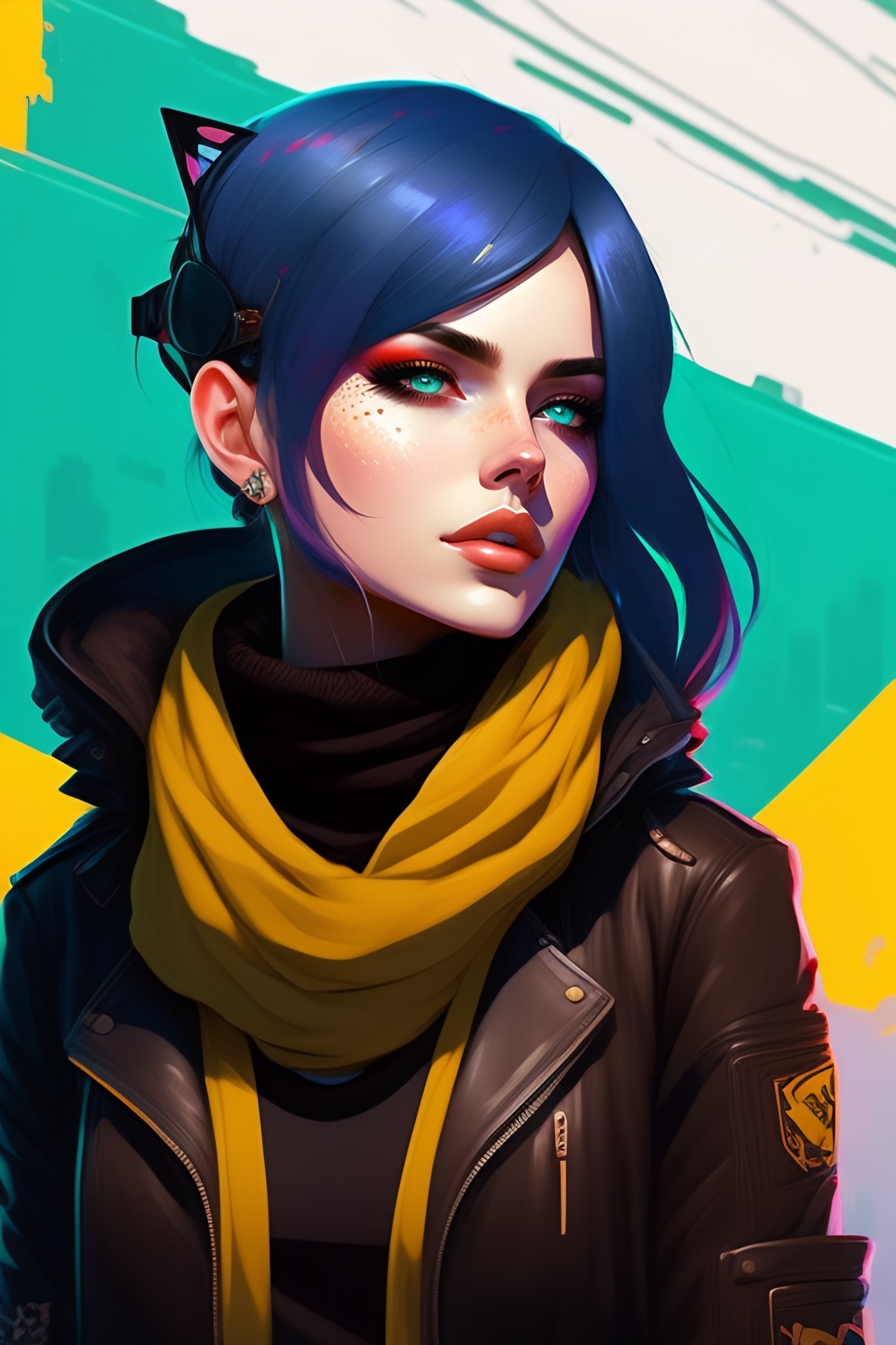 Lexica - Full body highly detailed portrait of a sewer emo punk woman ...