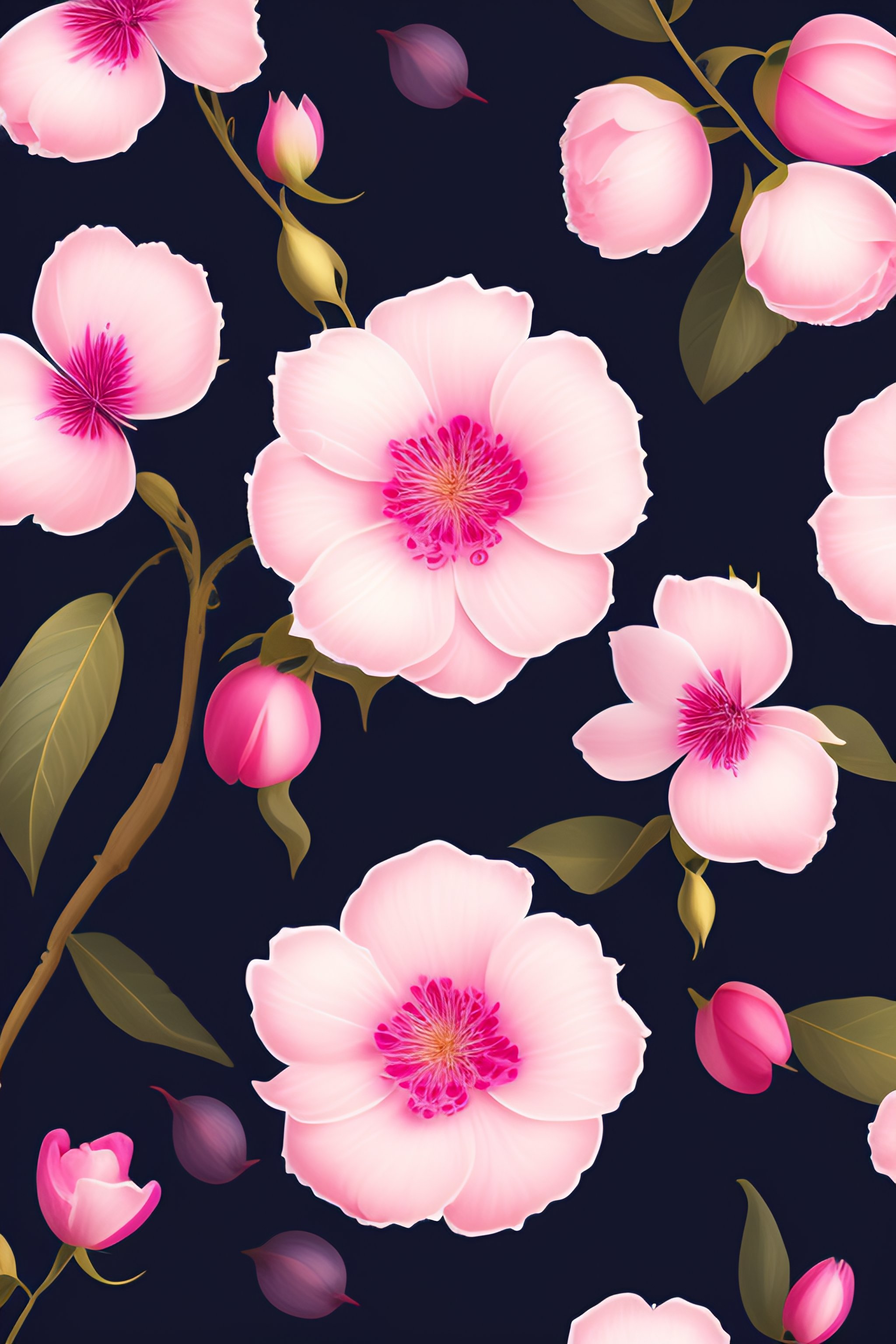 Lexica - "Create a feminine, floral design using cherry blossom. Use an ...
