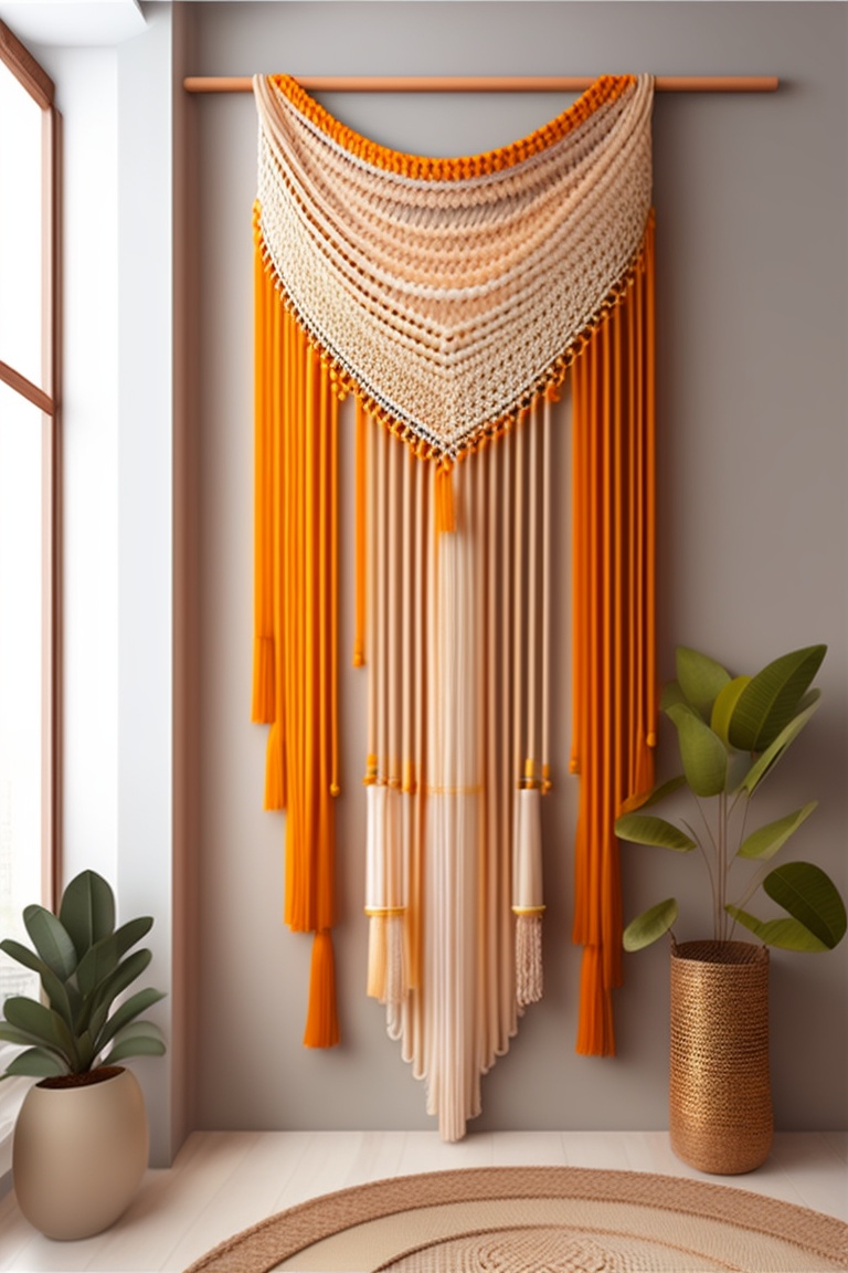 Lexica - Beautiful big macrame wall hanging, ultra hq photo, matte ...
