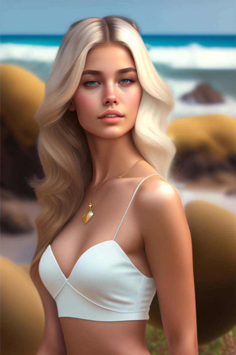 Lexica - A full body, perfect girl, school dress, blondie, 21 yeas old, great face detai