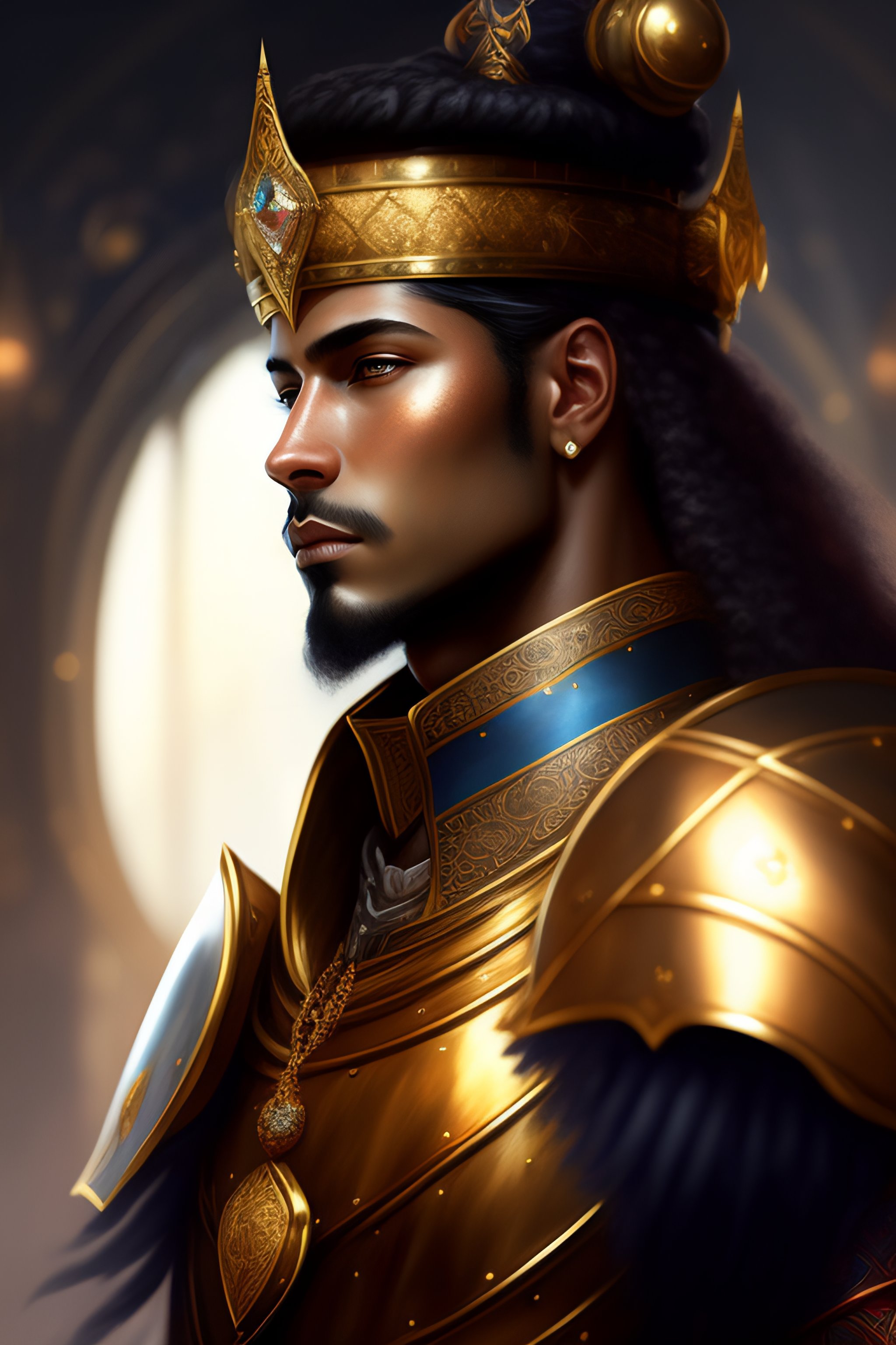 Lexica - Painted portrait as king solomon, steampunk, intricate armor ...