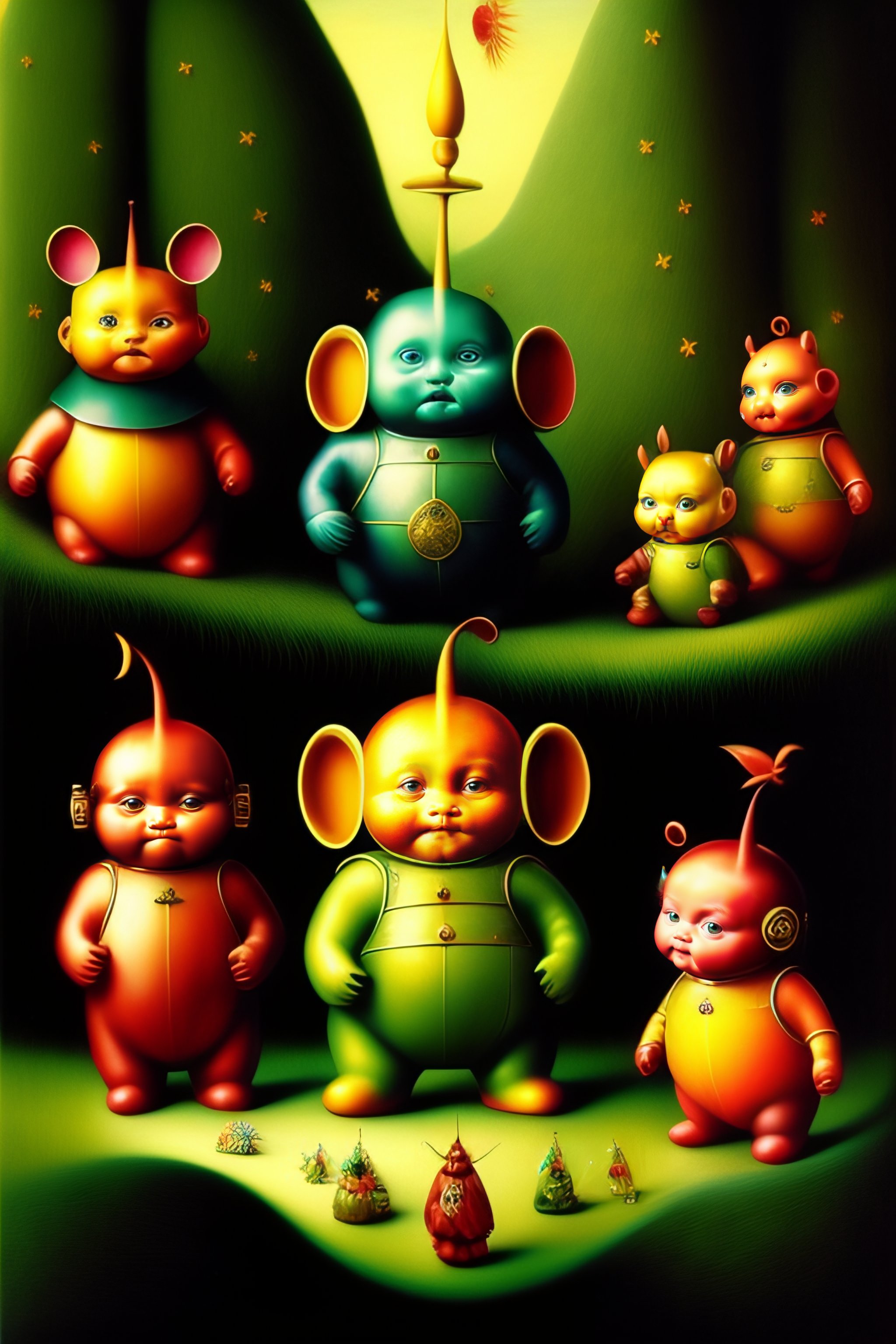 Lexica - The teletubbies as imagined by Hieronymus Bosch, gothic, ultra ...