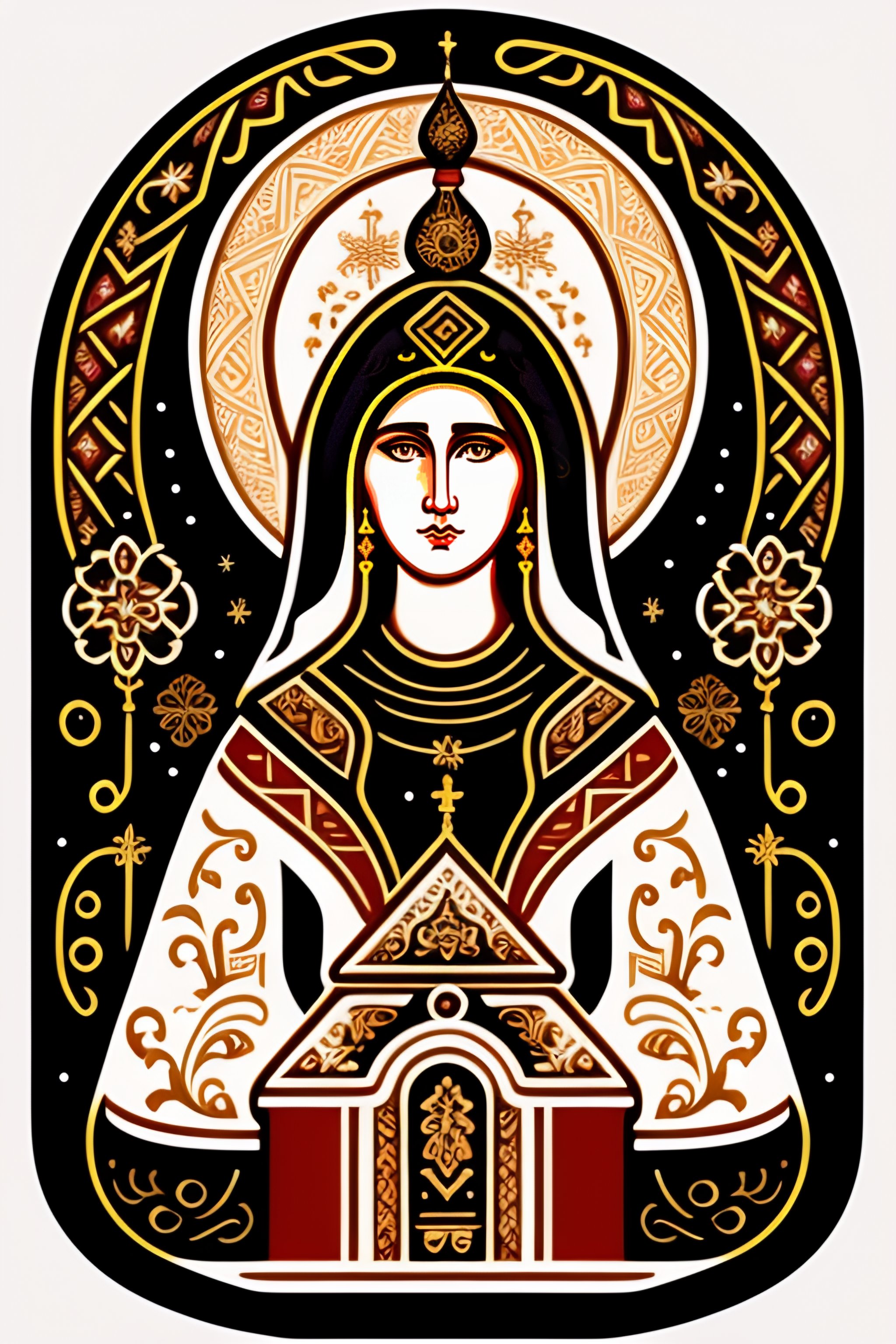 Lexica - Doodle Russian orthodox winter, sticker, woman - art, svg ...