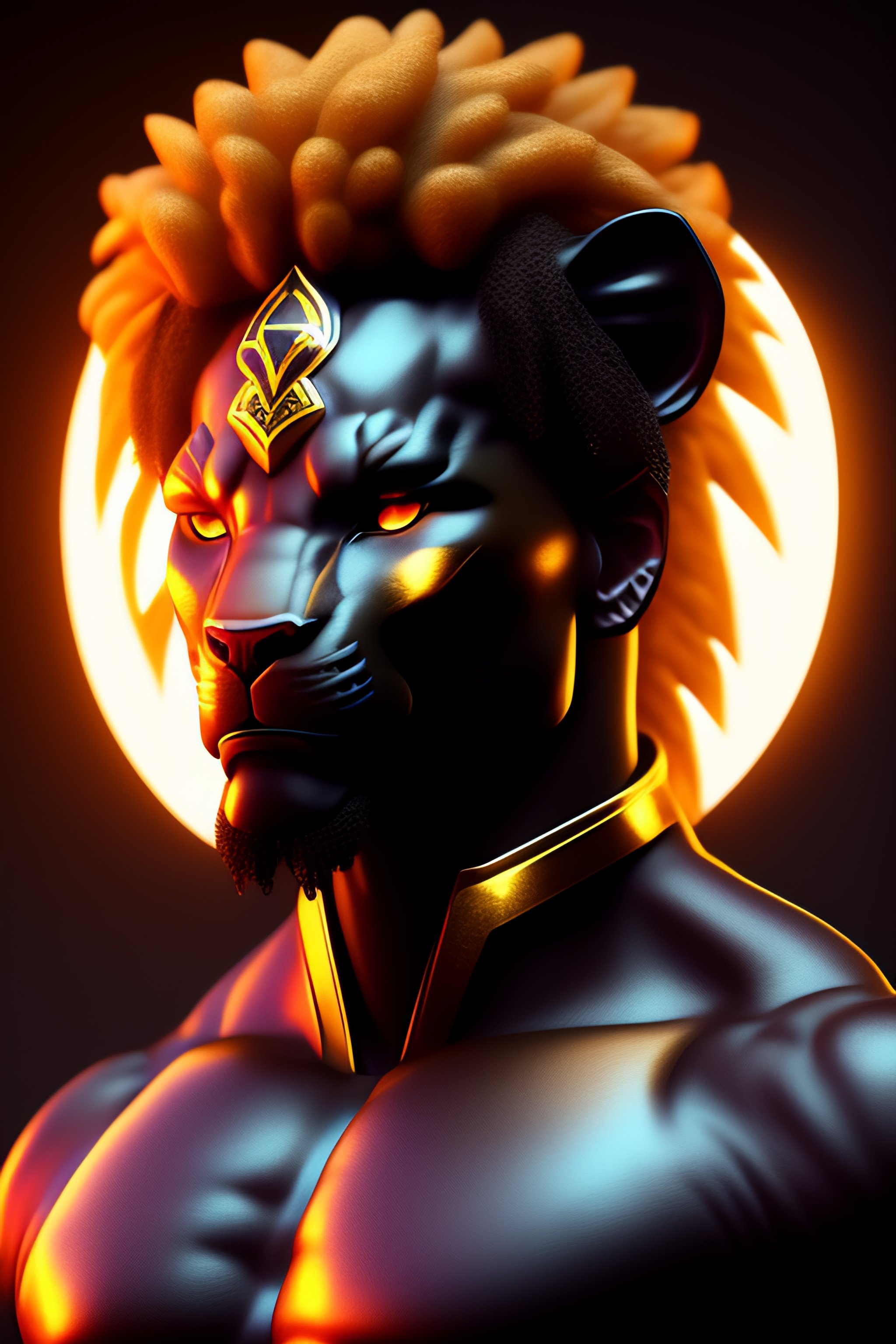 Lexica - 3d render of zodiac sign leo as a sabertooth lion humanoid ...