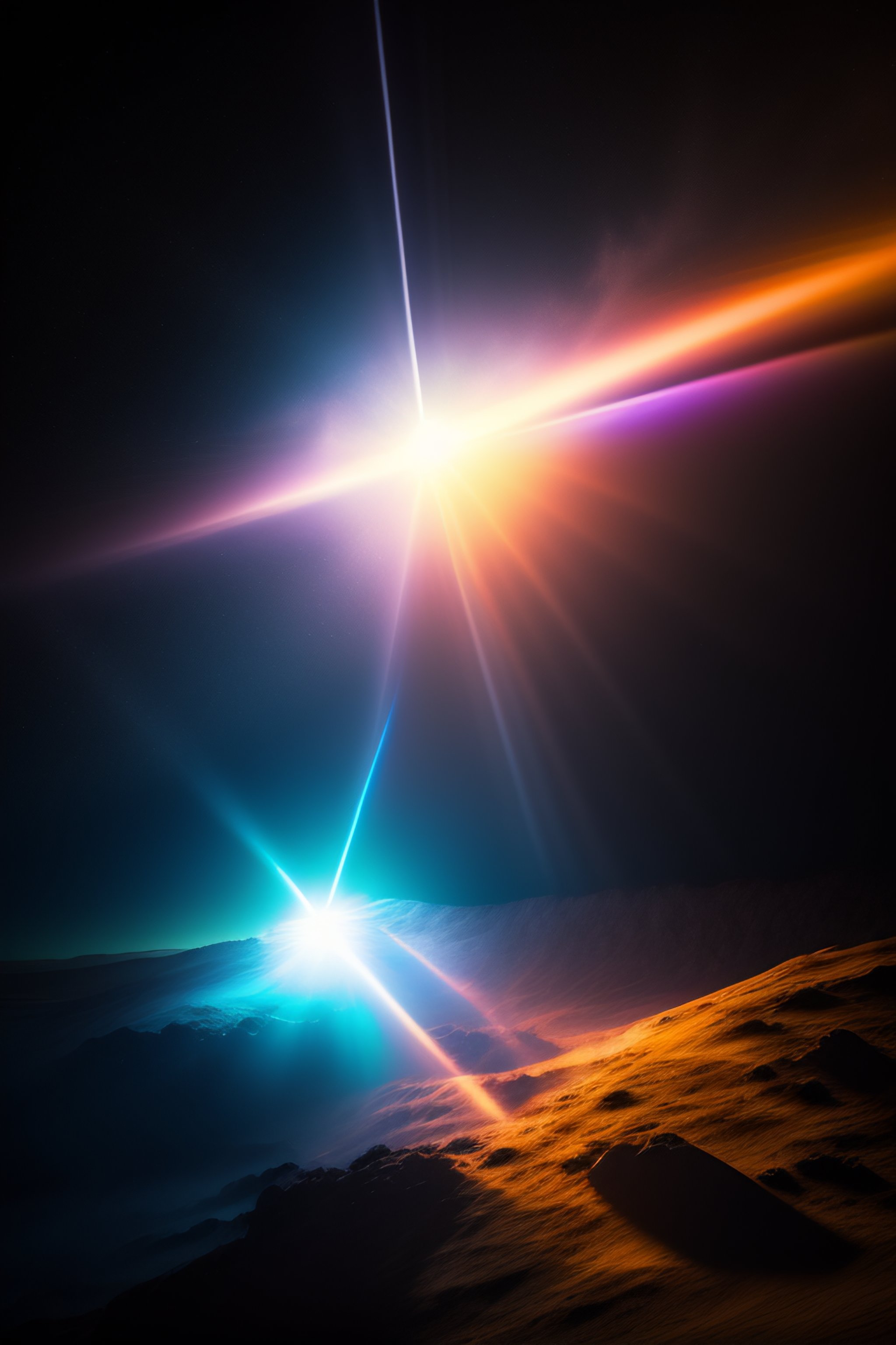 Lexica - An ethereal contained lens flare, black background, vfx ...