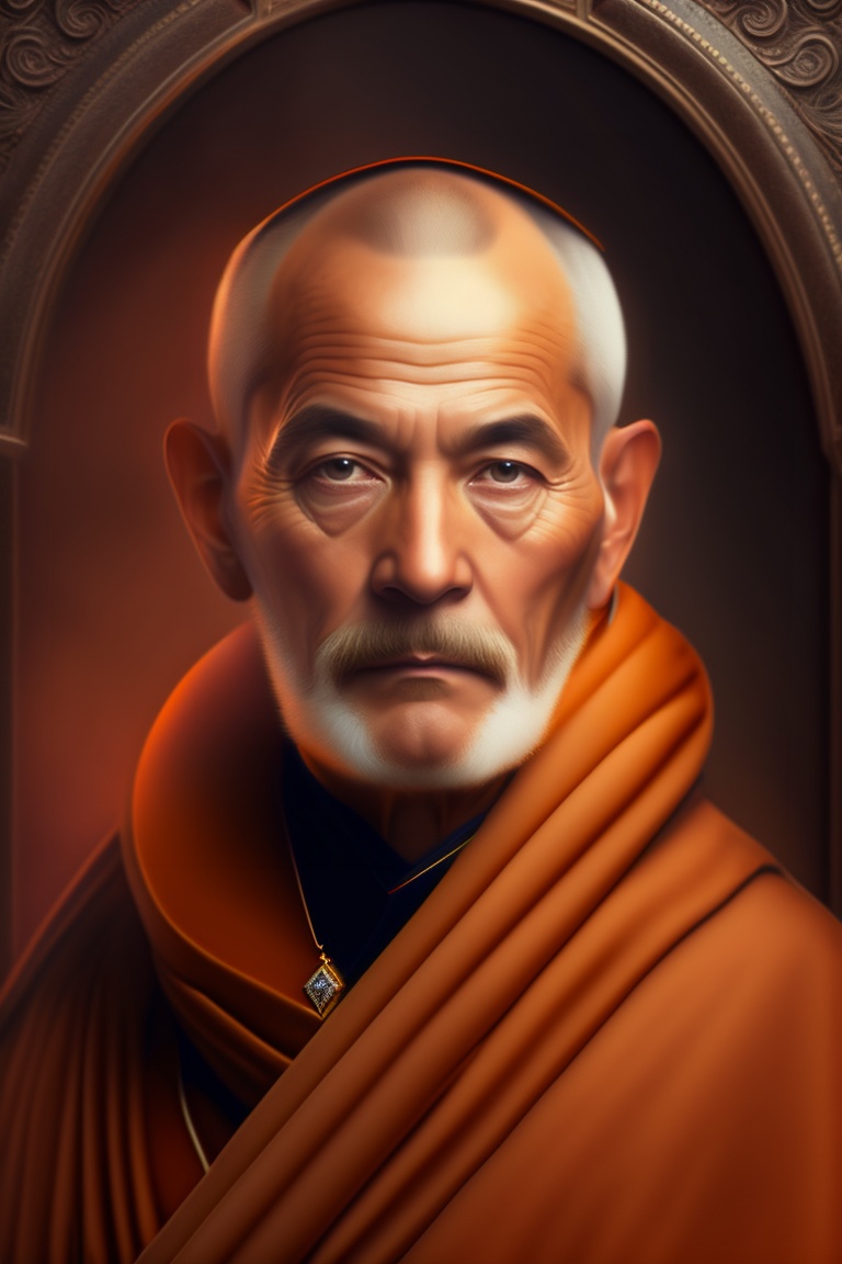 Lexica - Monk portrait, surreal, older