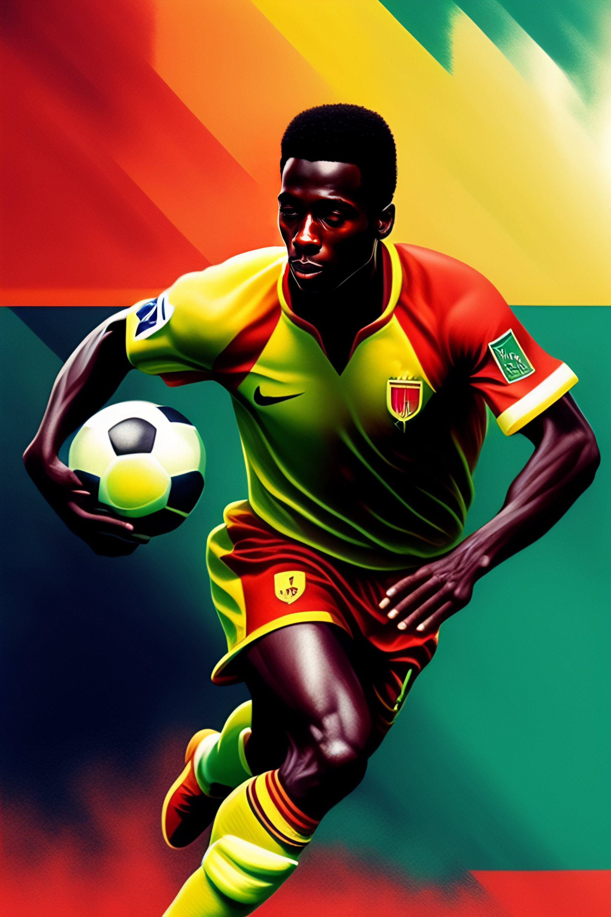 Lexica - Football art, eternal pelé player, retro look from the 70s and 80s