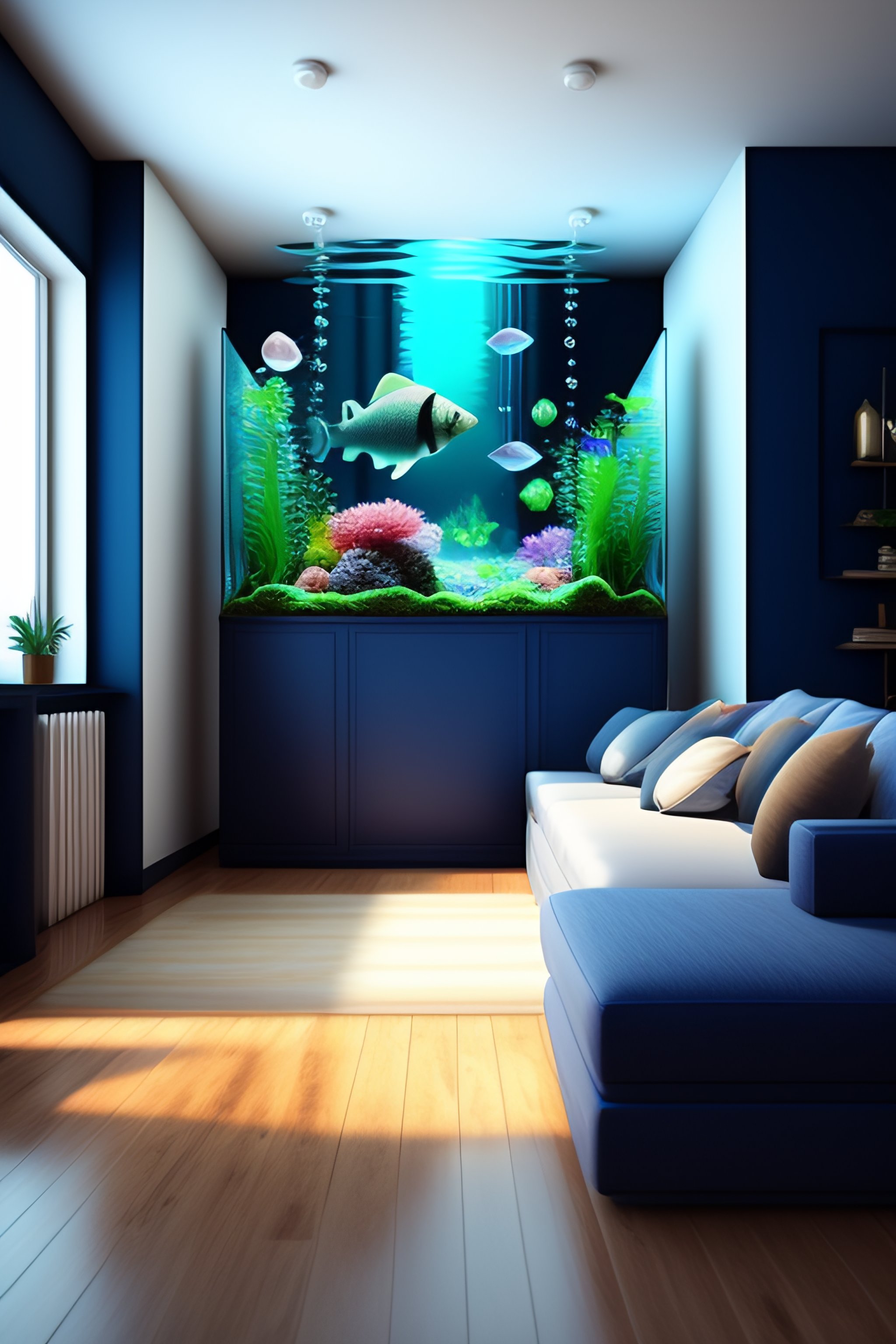 Lexica - Galaxy in aquarium, aquarium in room