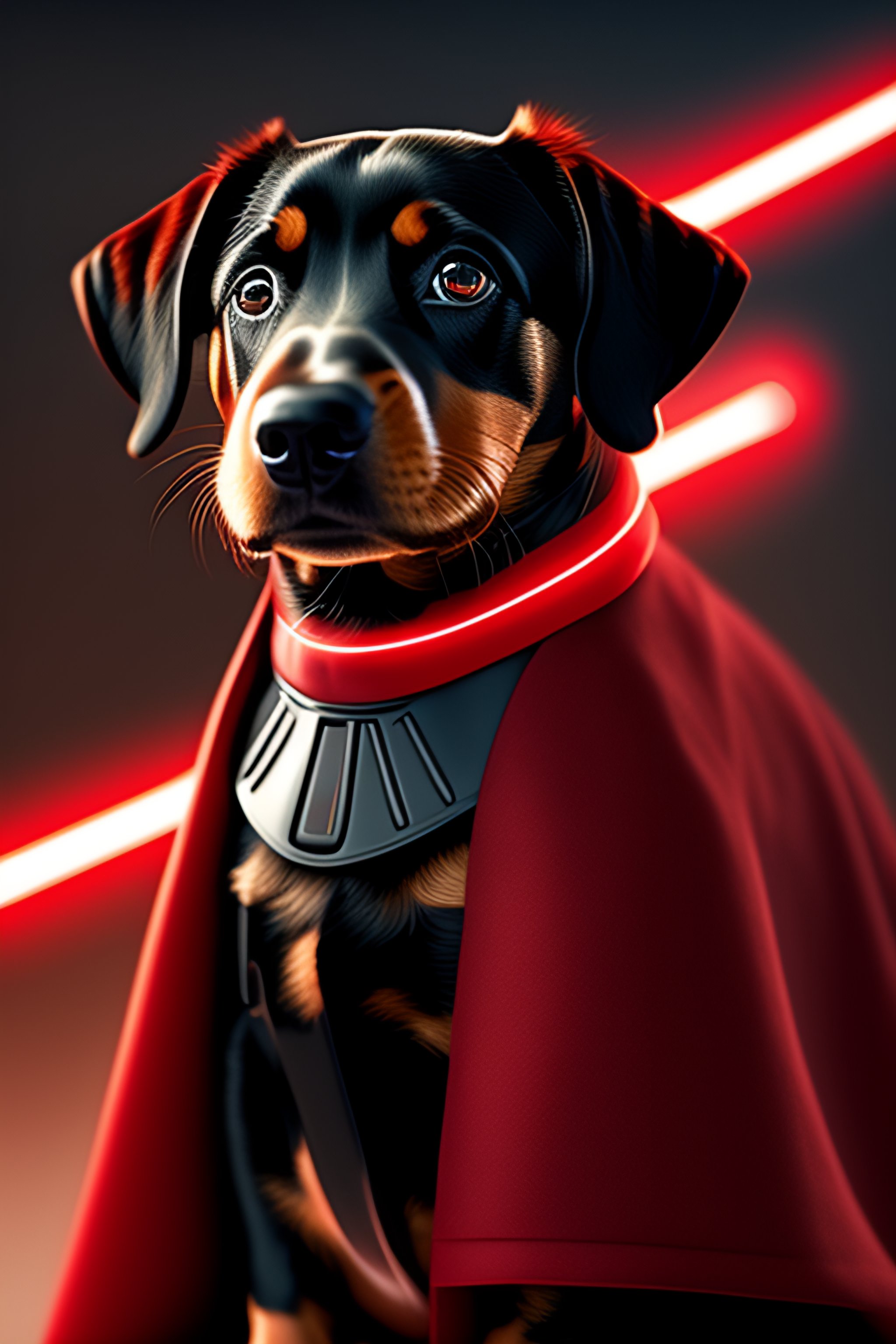 Lexica - Star Wars scene artificial intelligence dog small black and ...