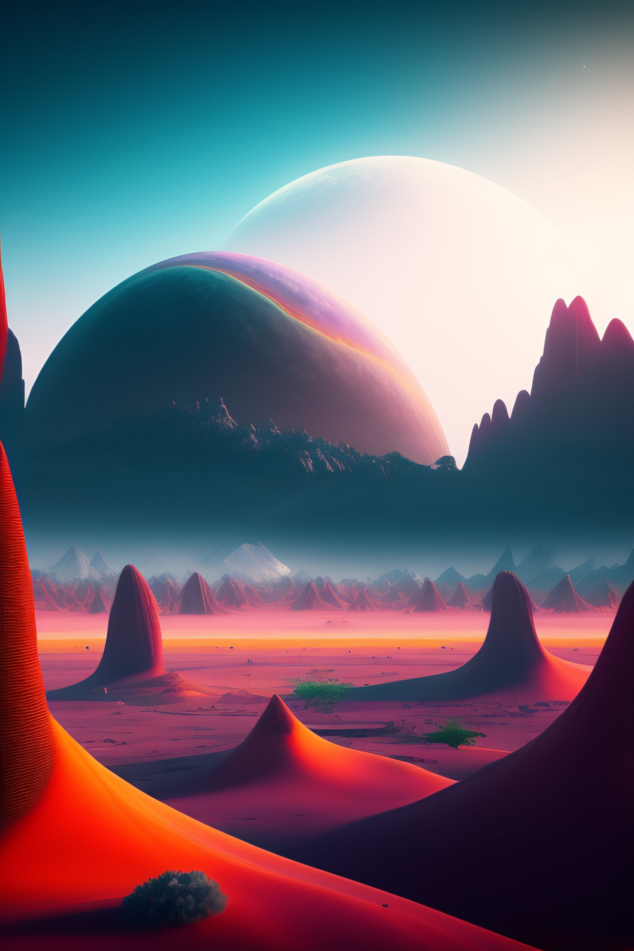 Lexica - An eerie surreal alien planet, lots of details, Colorful ...