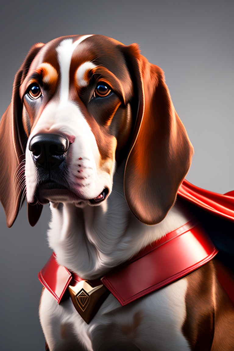 Lexica - Hyper realistic 8k superhero beagle, cinamatic, red cape, mask