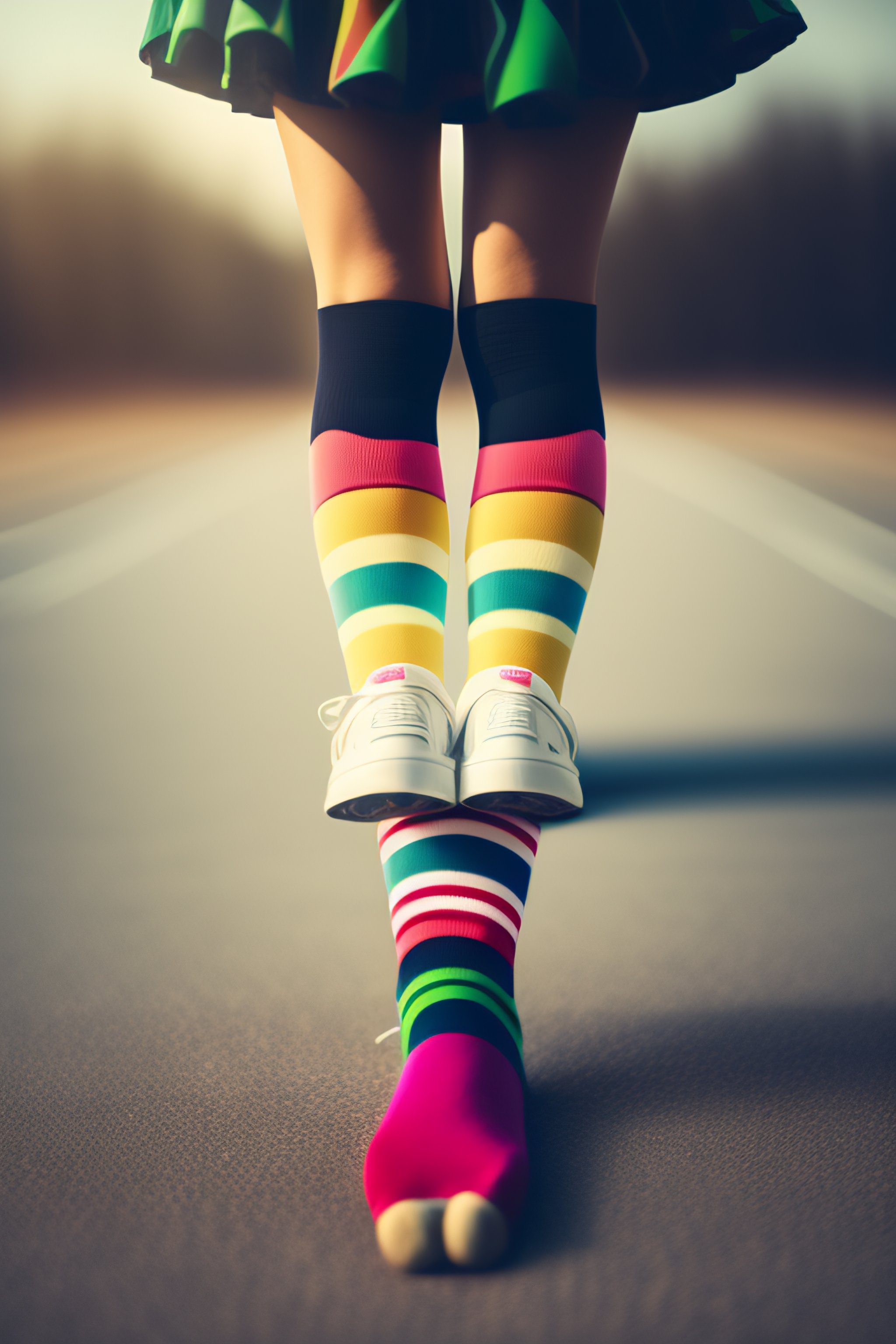 Lexica - Girl, Knee socks, two legs, two feet, each foot with five toes