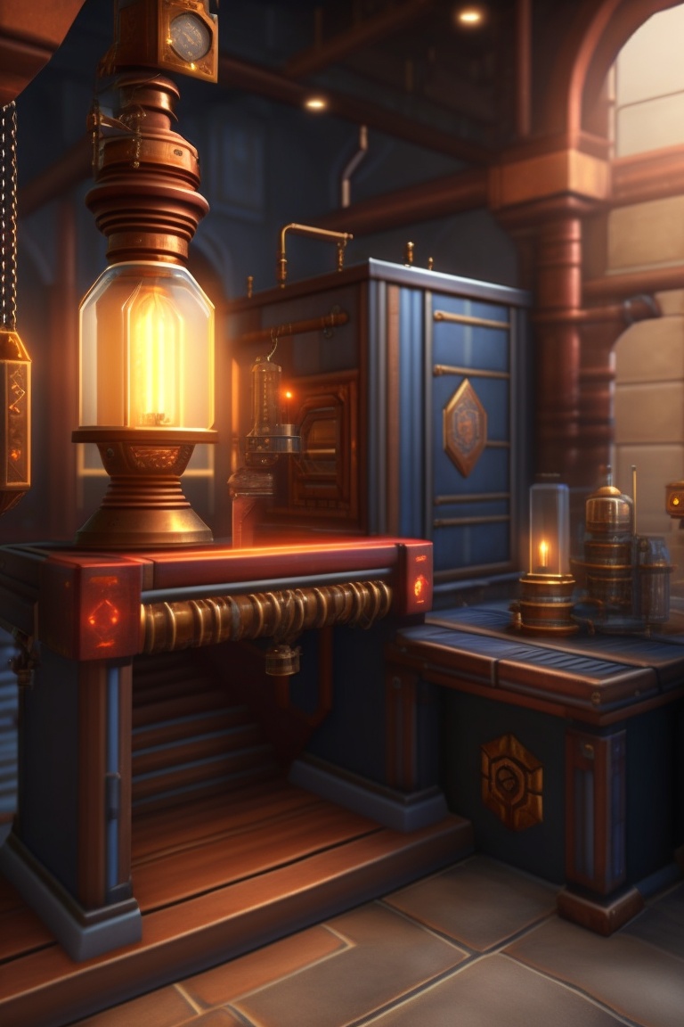 Lexica - A lab in the style of piltover from arcane, Robotic arm ...