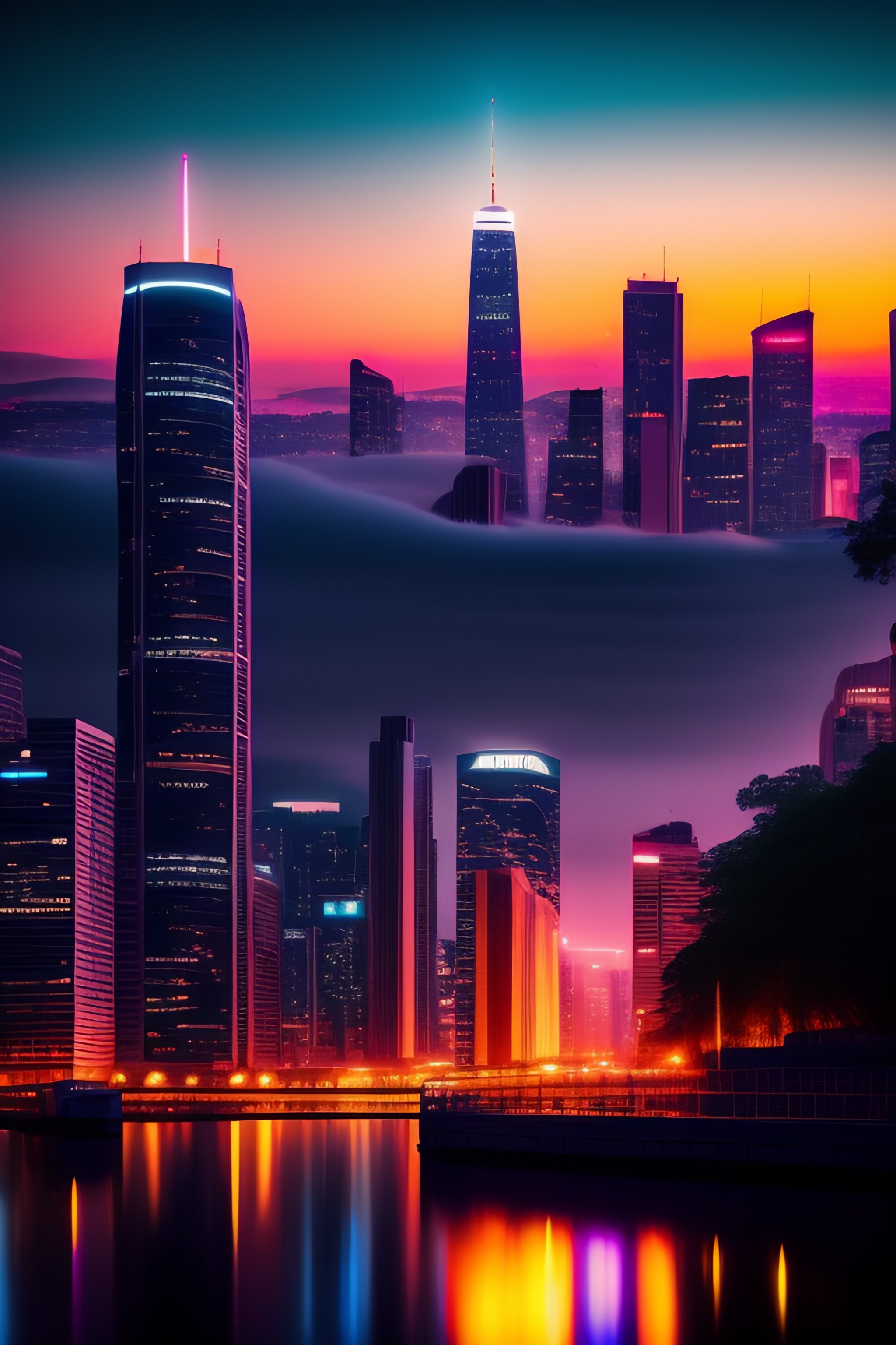 Lexica - Midnight cityscape