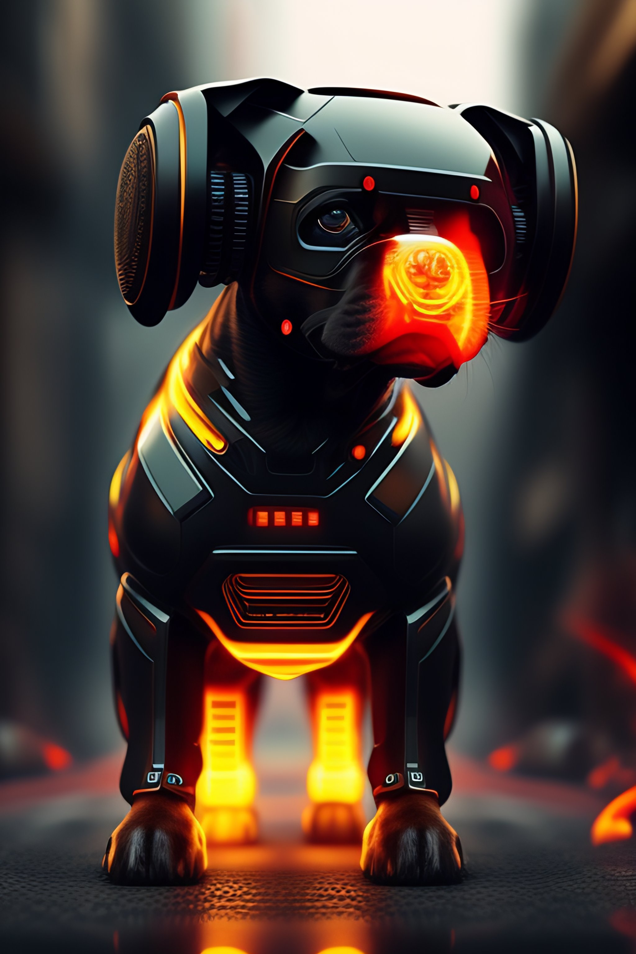 Lexica - Dog Black Robot Cyberpunk prototype Drone Motor Bike Air Steet ...