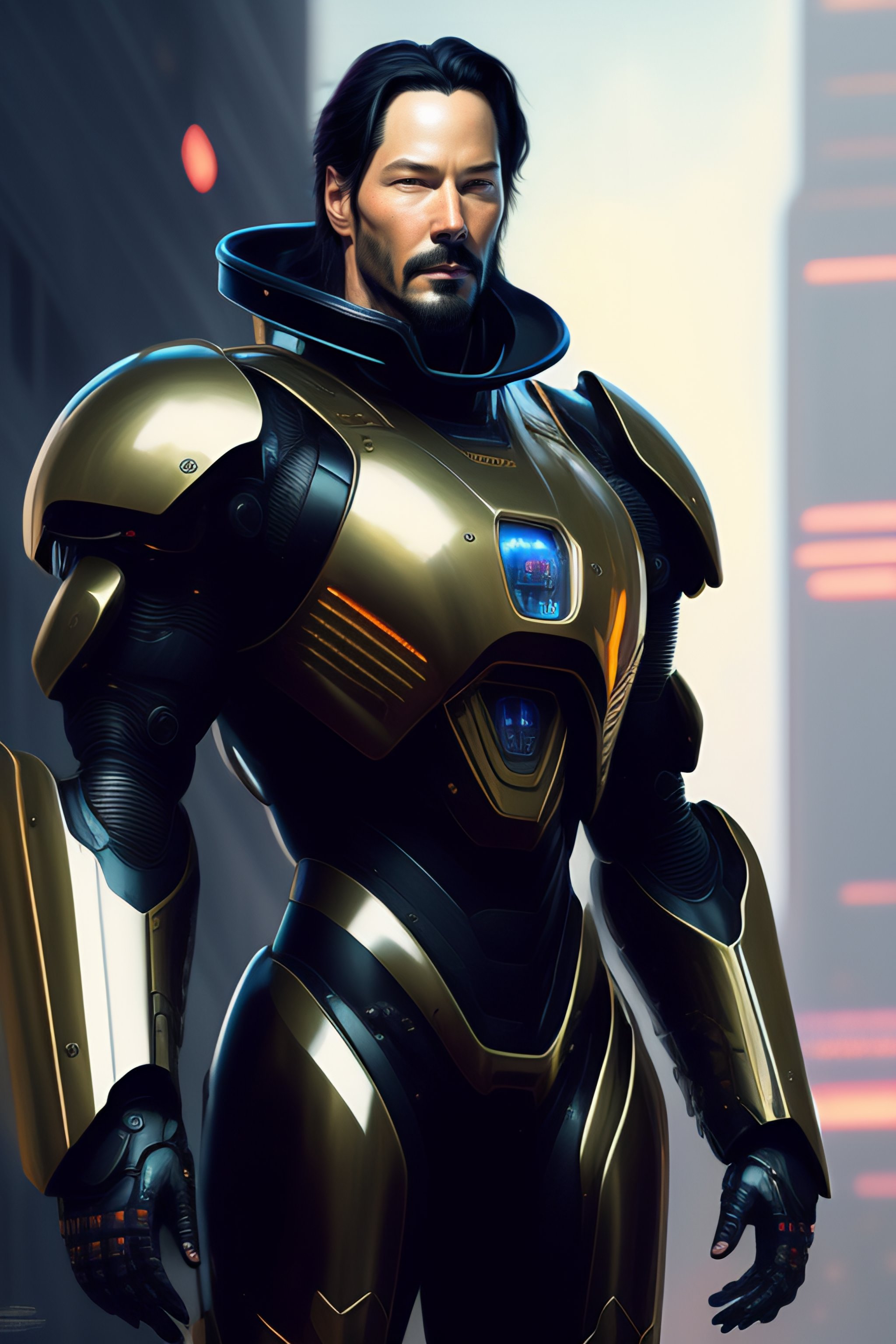 Lexica - A Keanu Reeves, realistic scifi cyberpunk power armor robot ...
