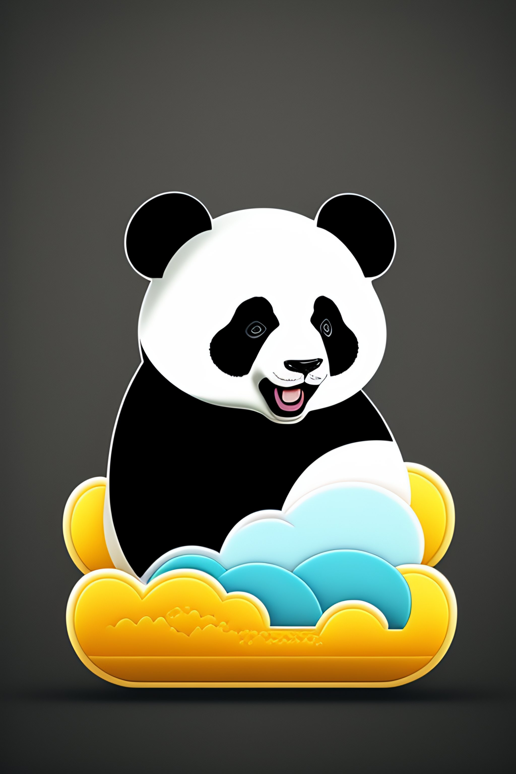 Lexica - Angry panda cloud cloudy LOGO