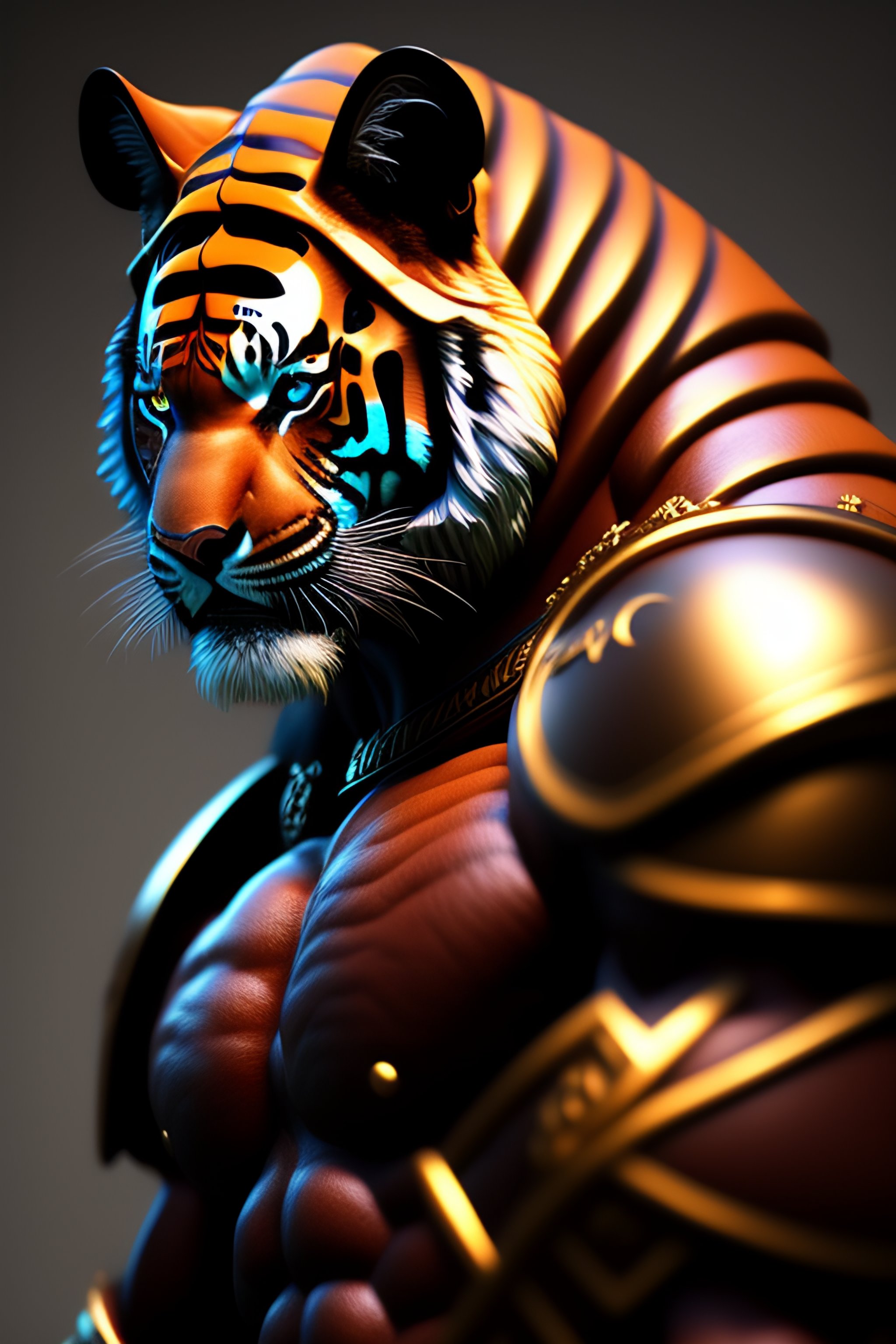 Lexica - 3d humanoid Tiger virgol warrior