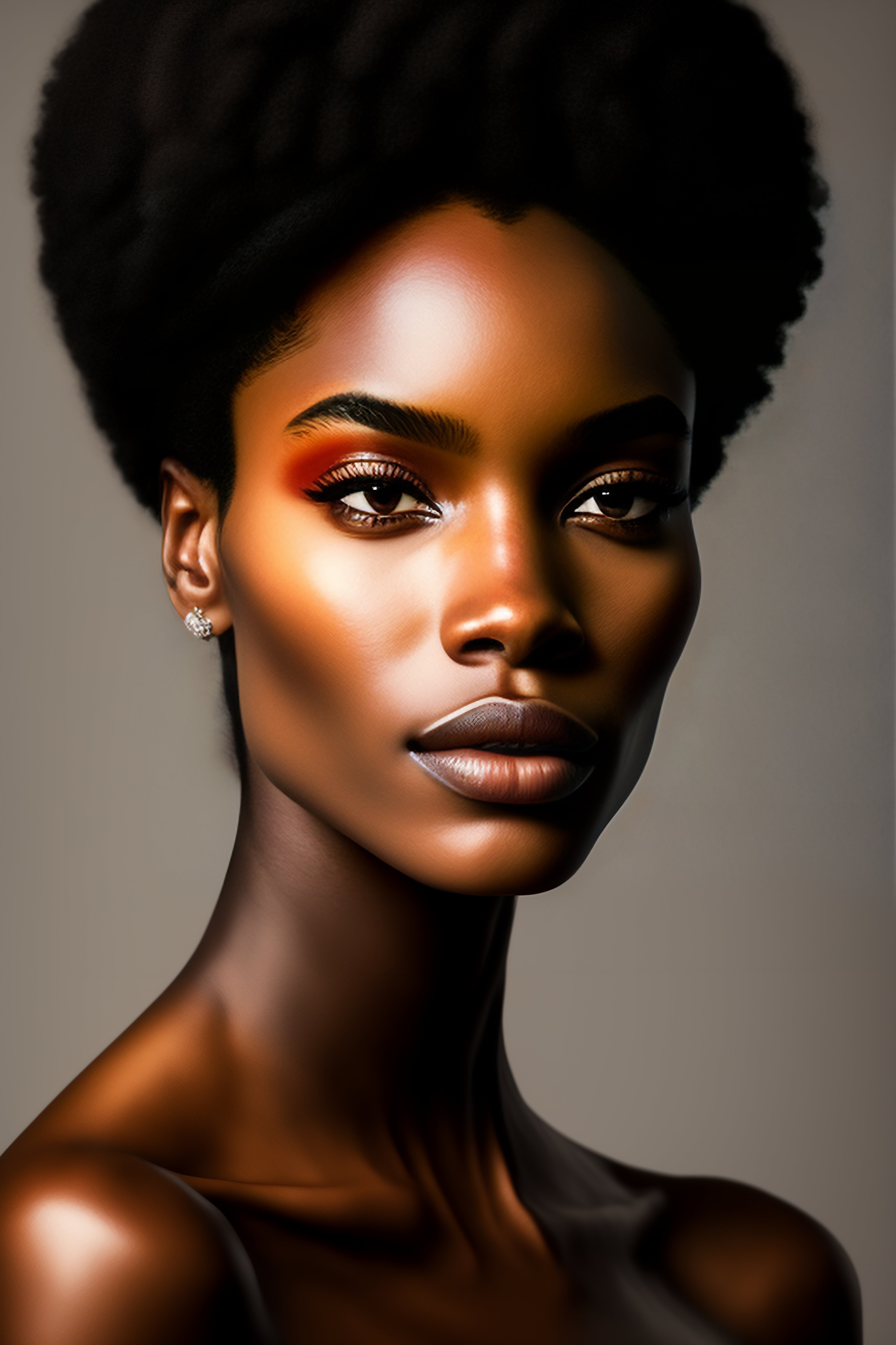 Lexica - A portrait of a black female model with good skin in nature ...