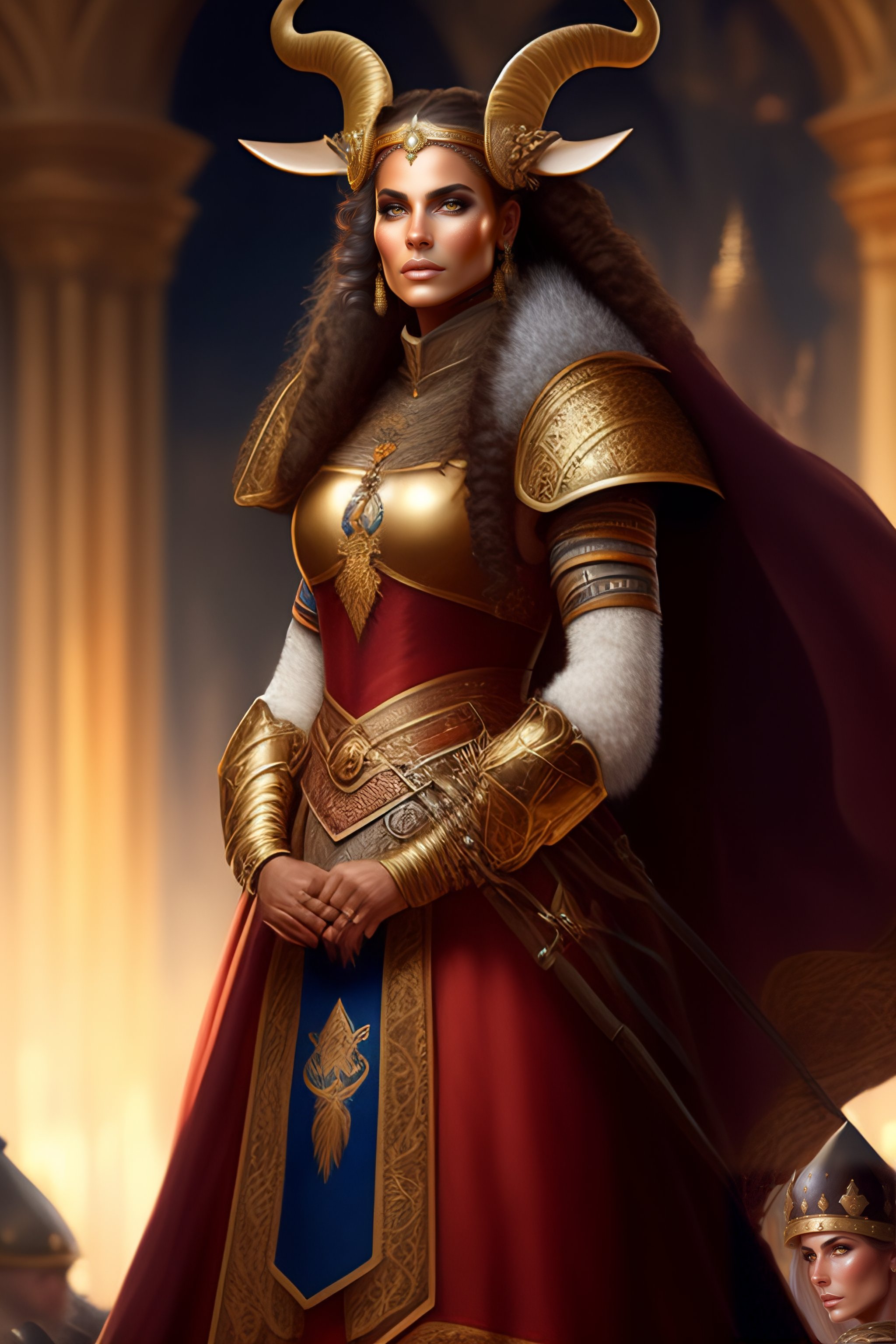 Lexica - Un retrato detallado de una cabra reina guerrera ...