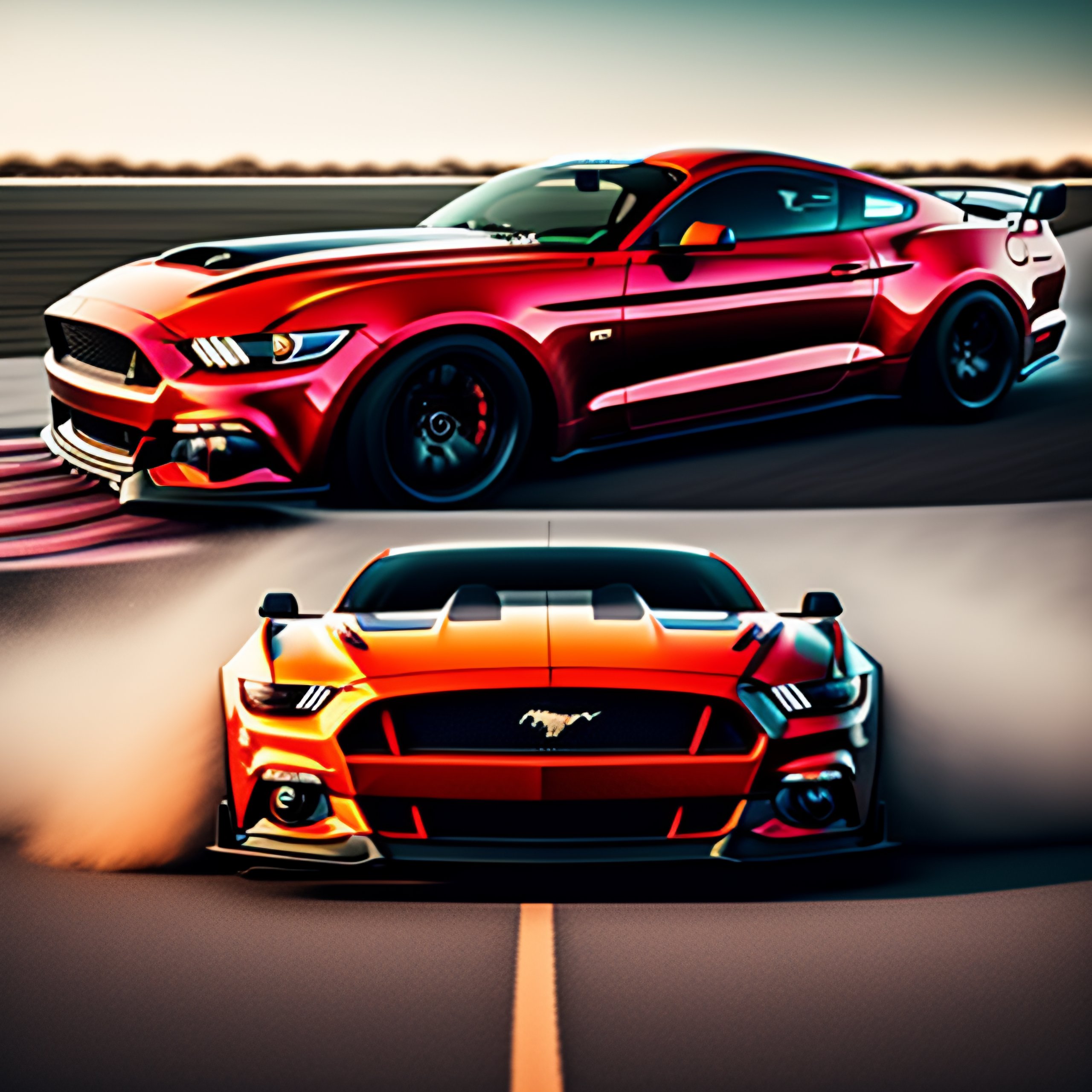 Lexica - Ford Mustang GT race finish first, Front View, Vectorized ...
