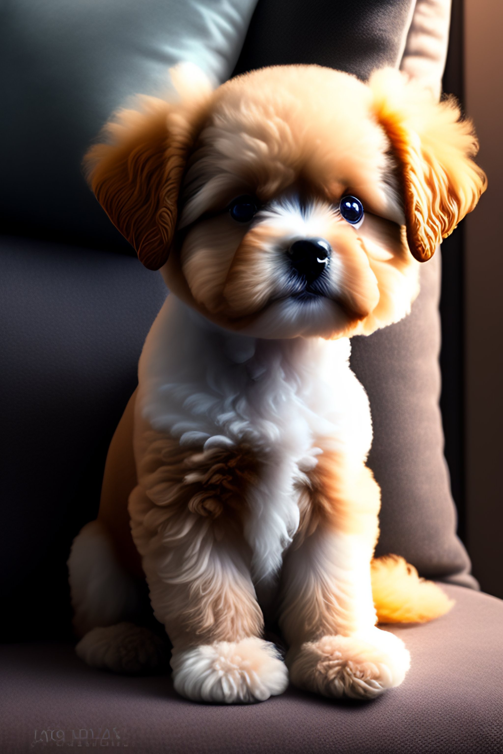 Lexica - A fluffy alien droid puppy on a pillow, sci-fi, high quality ...