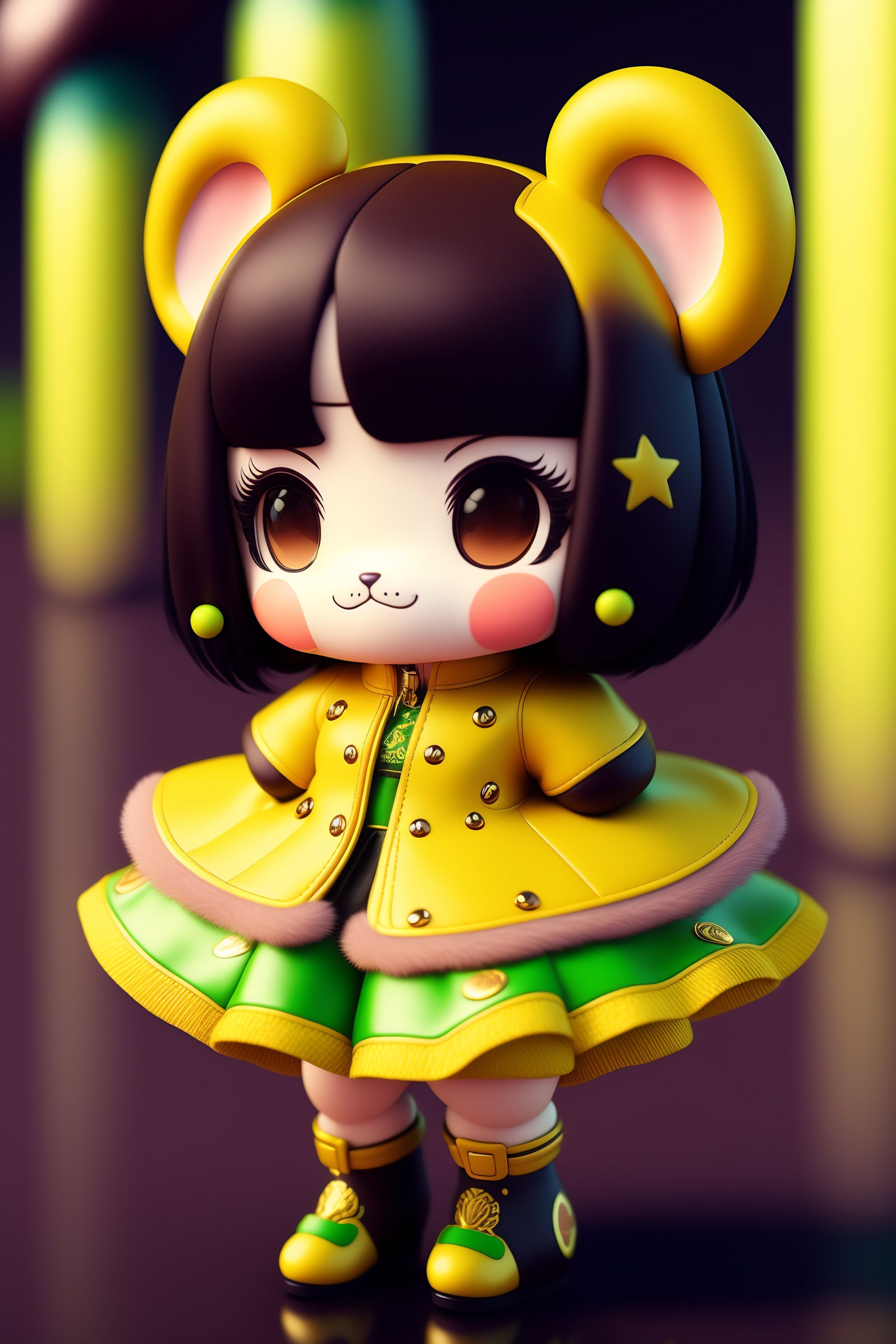 Lexica - Kemono girl chibi,imagen detail,3d realist,costume boxing ...