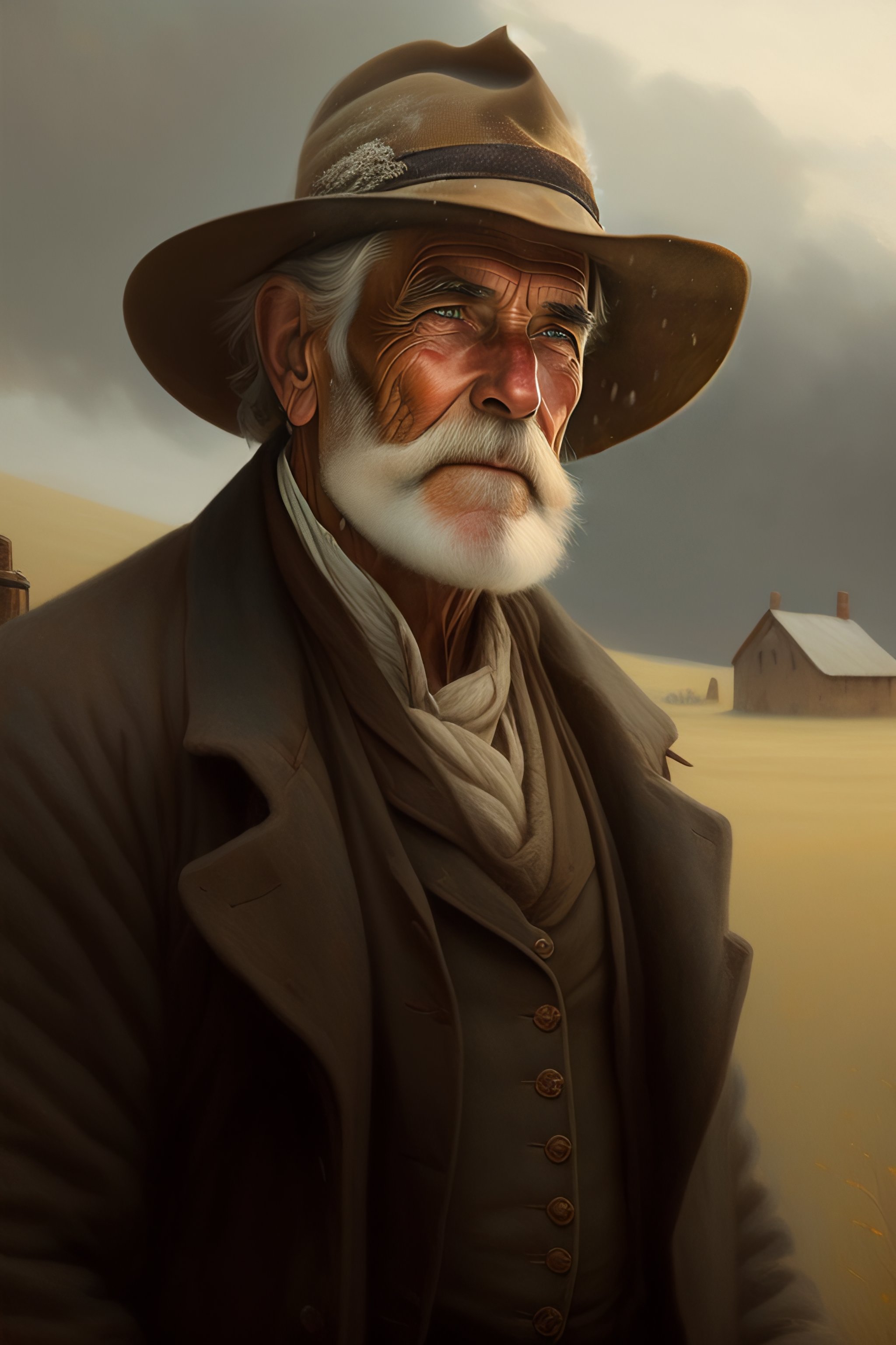 Lexica - A portrait of an old farmer in 19th century, beautiful ...