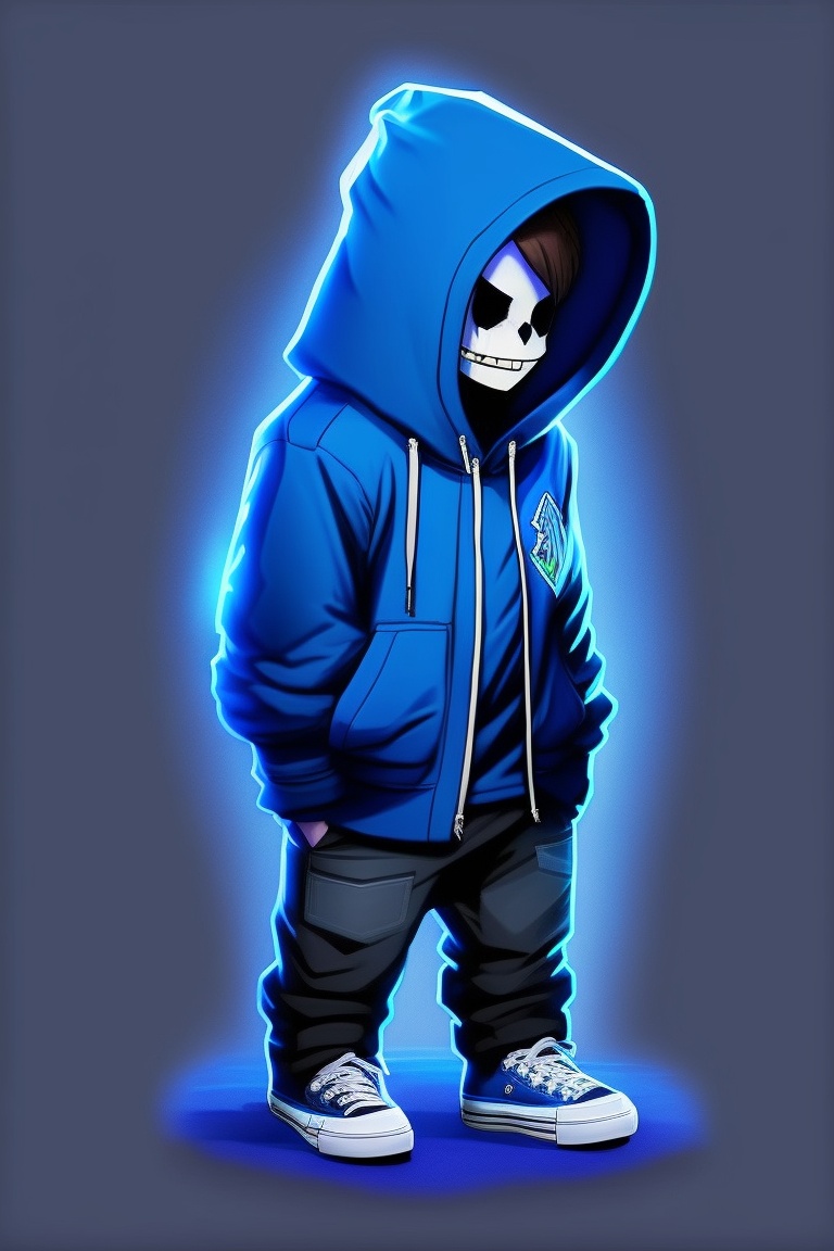 Lexica - Sans from undertale, skelton, wearing blue hoodie, don't wear ...