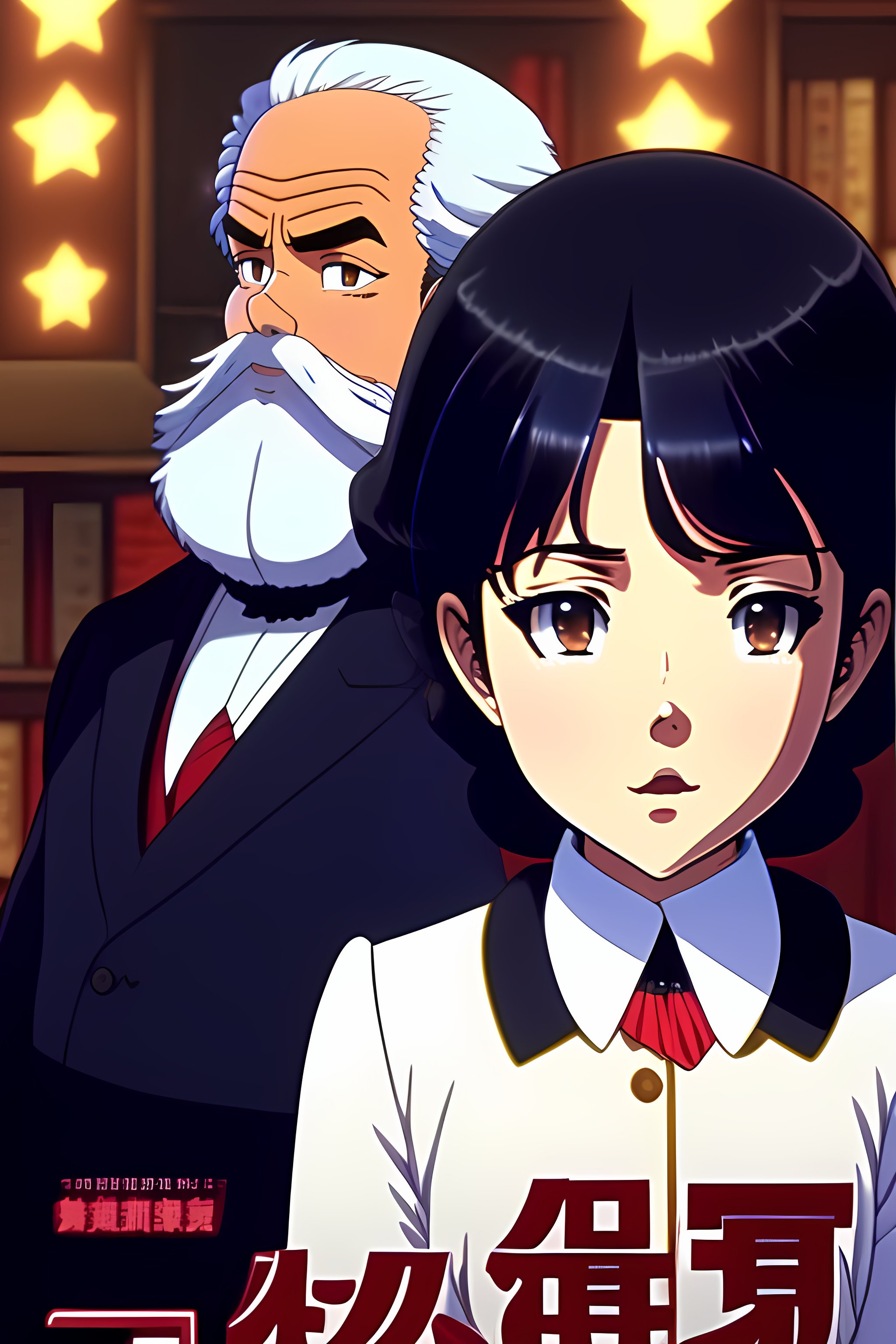 Lexica - Karl Marx: The Movie. Star lights in background. Anime style ...