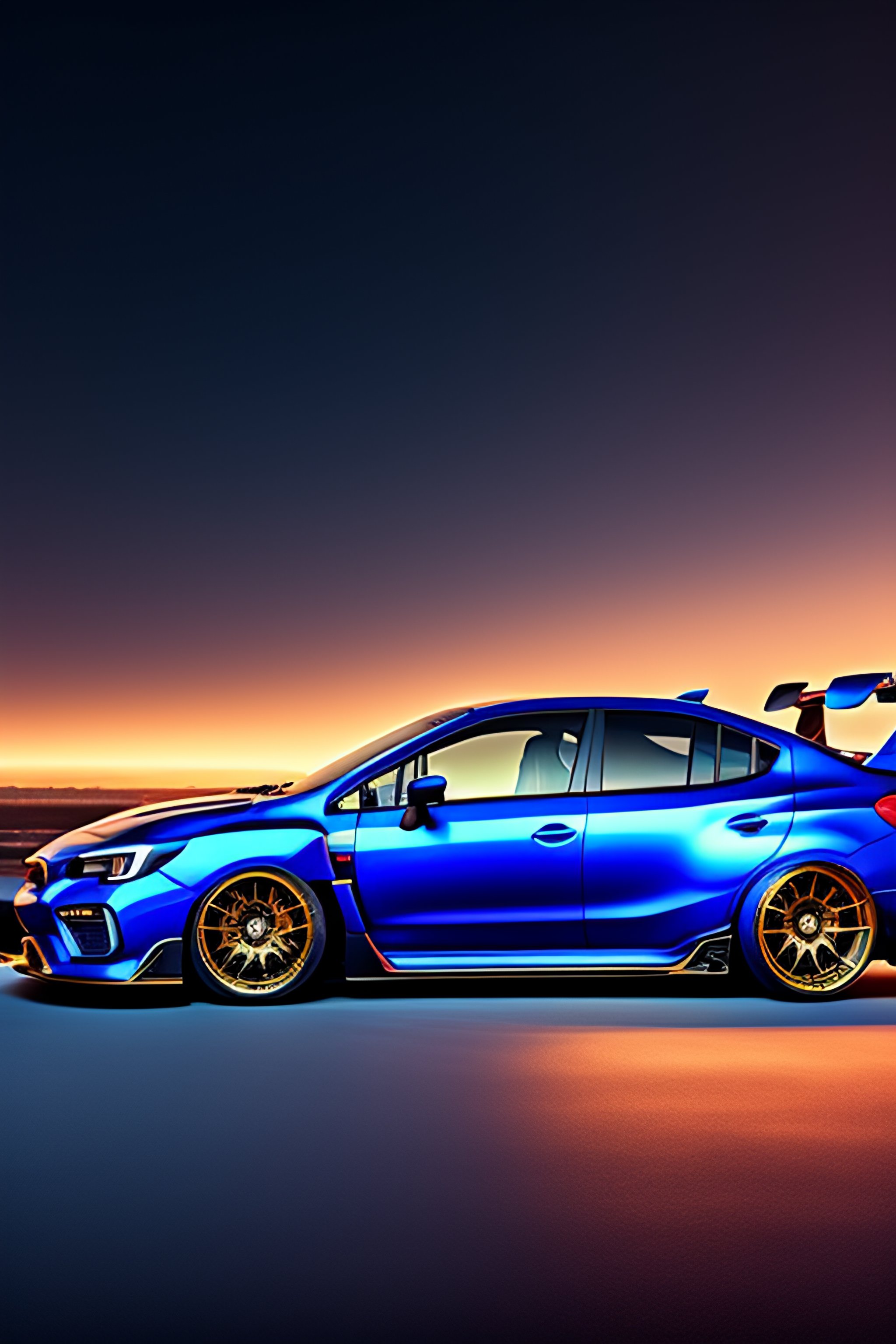 Lexica - An subaru wrx blue, tunning, render, octane in a night time