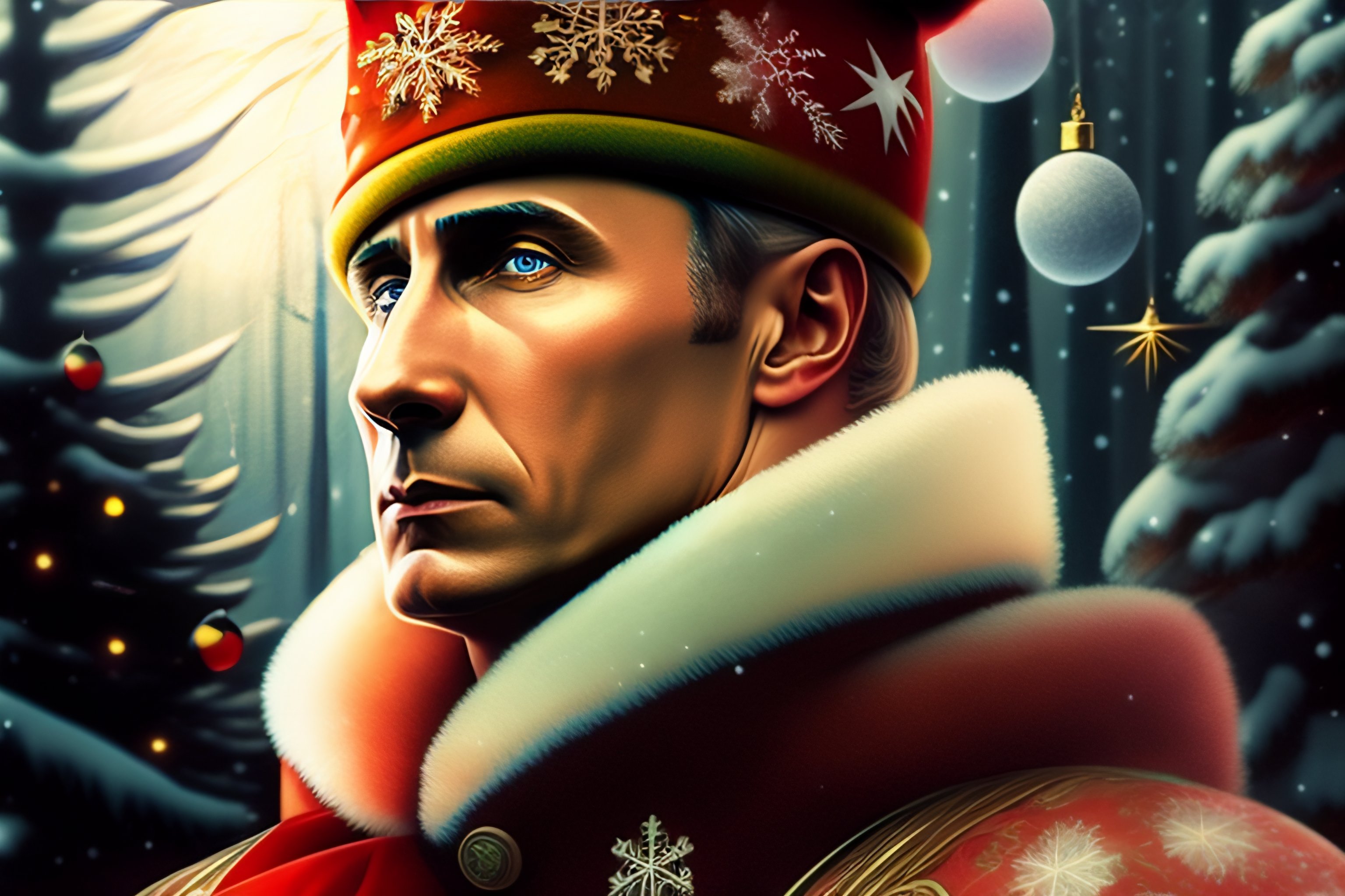 Lexica - Face portrait of Vladimir Putin in a carnival costume in a ...