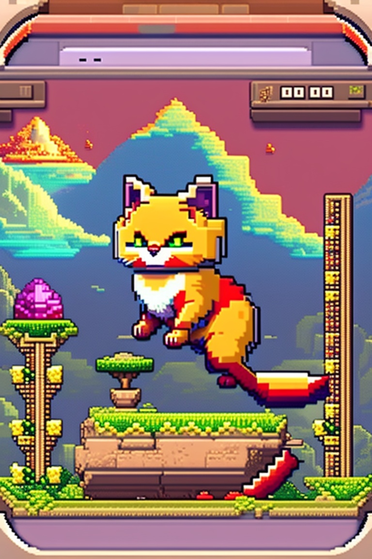 Lexica - Cat in a Retro Video Game World: Embark on a pixelated ...