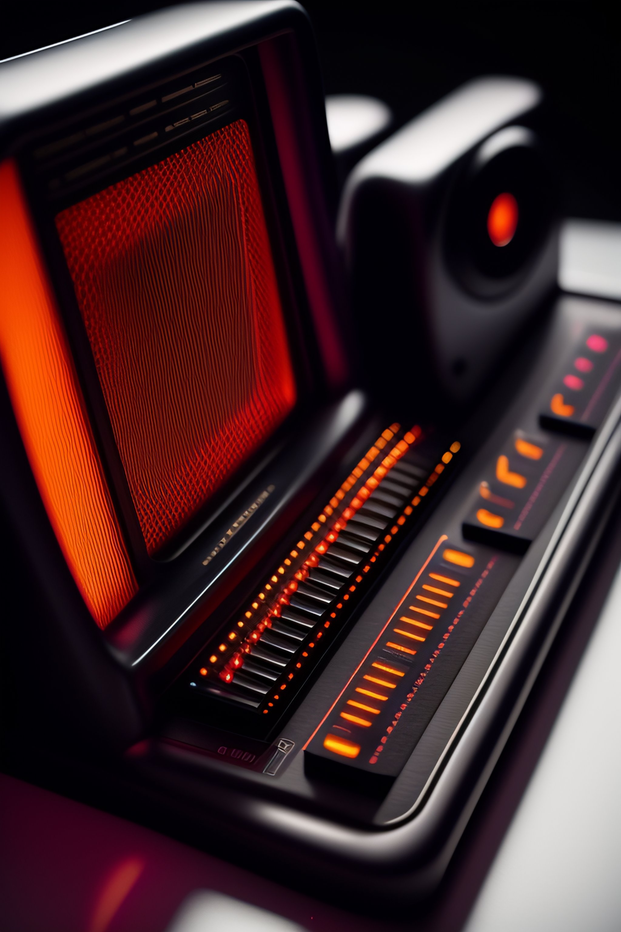 Lexica - Human flesh with synthesiser dials embedded in flesh