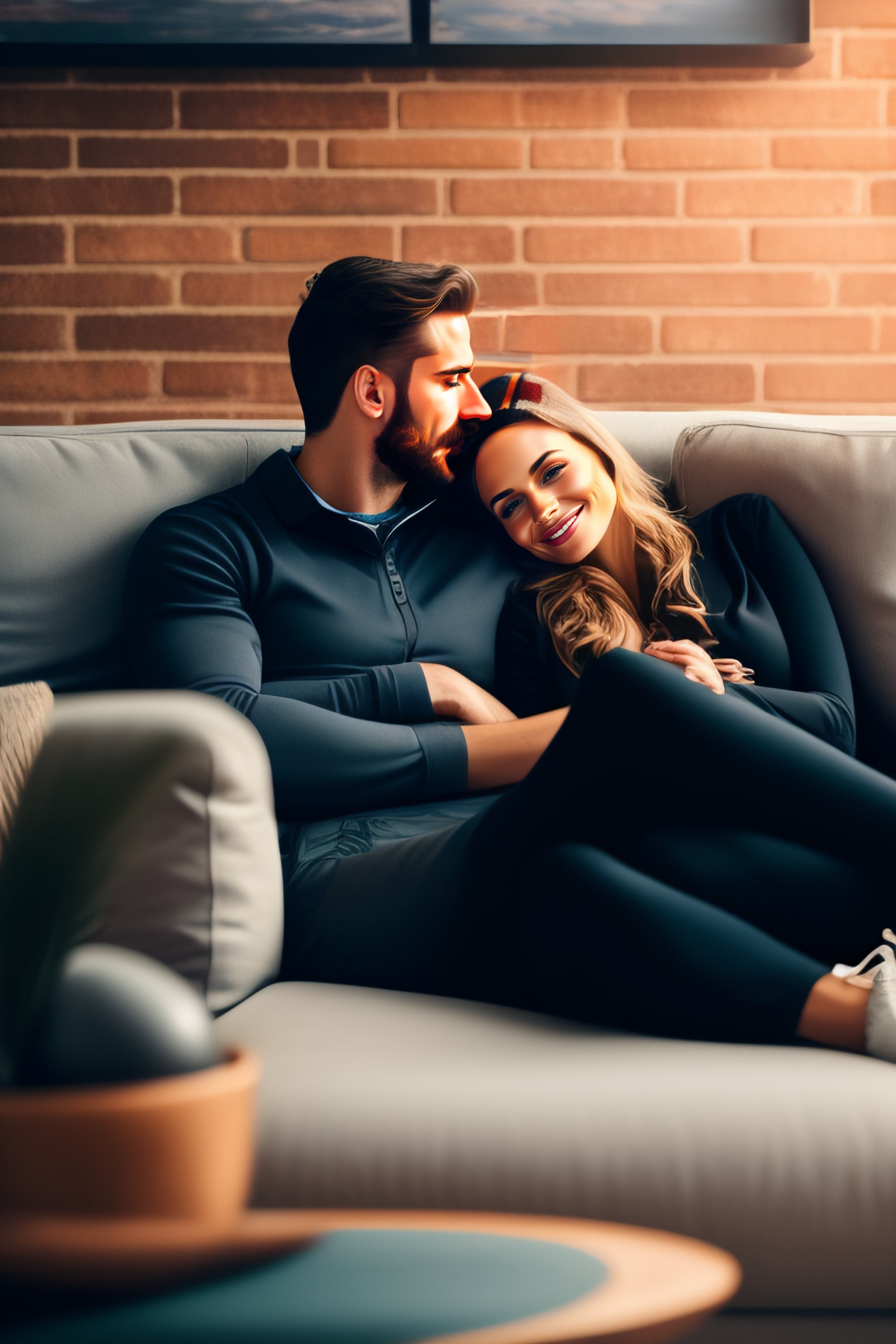 Lexica - Couple sitting together on a couch