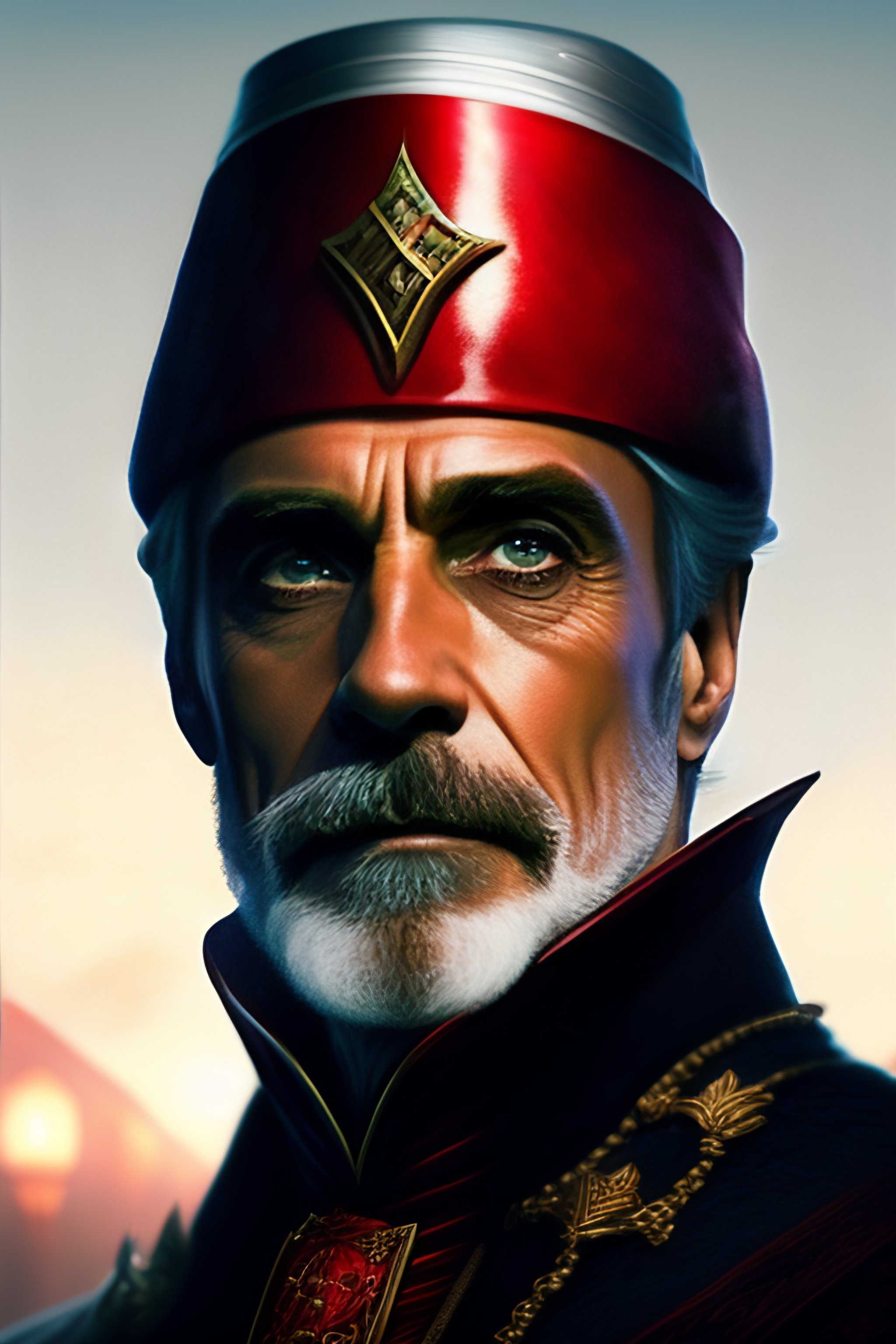 Lexica - Jeremy irons like a red necromancer, dnd style