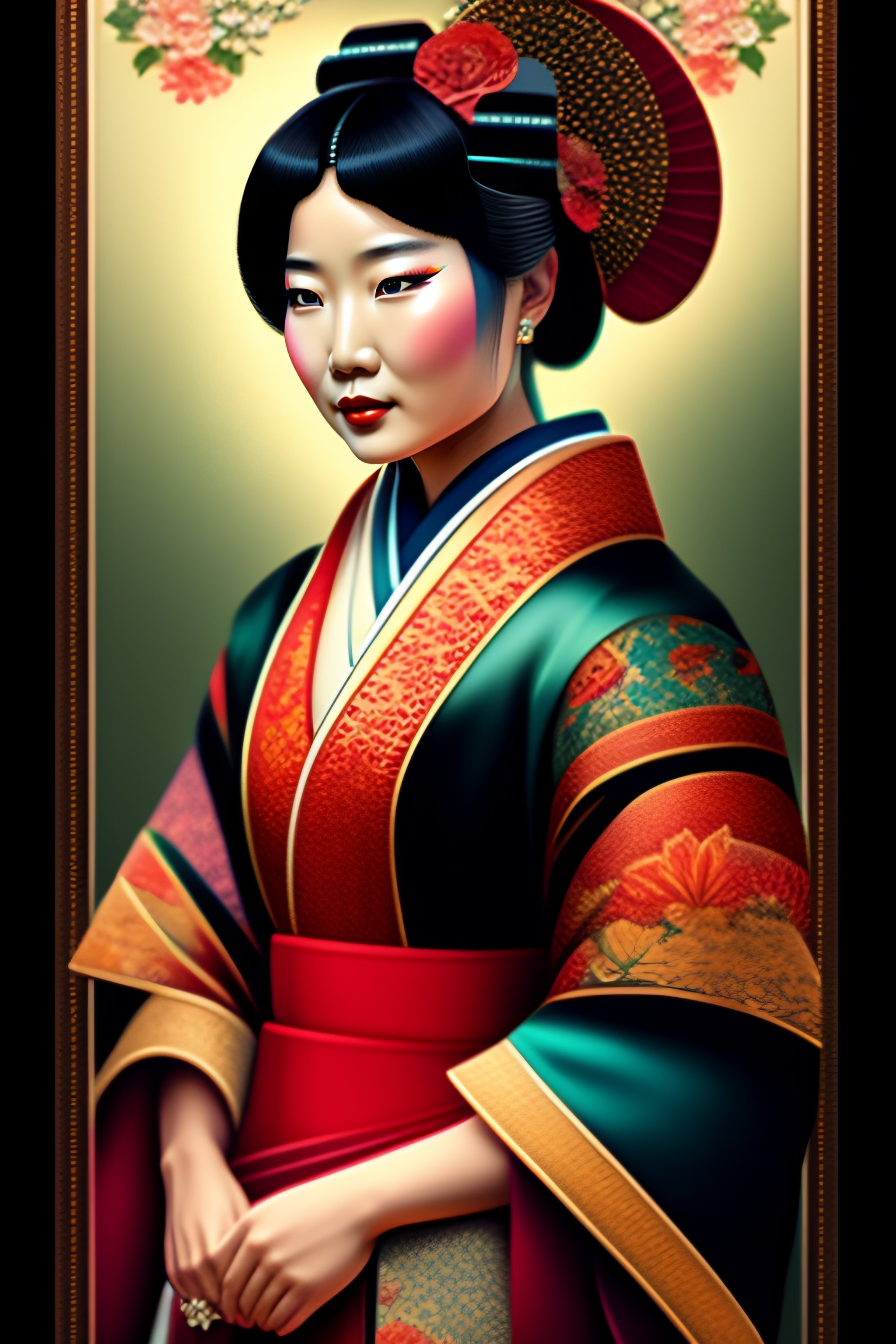Lexica - Inspired tarot card detailed kimono and cyber geisha bow ...