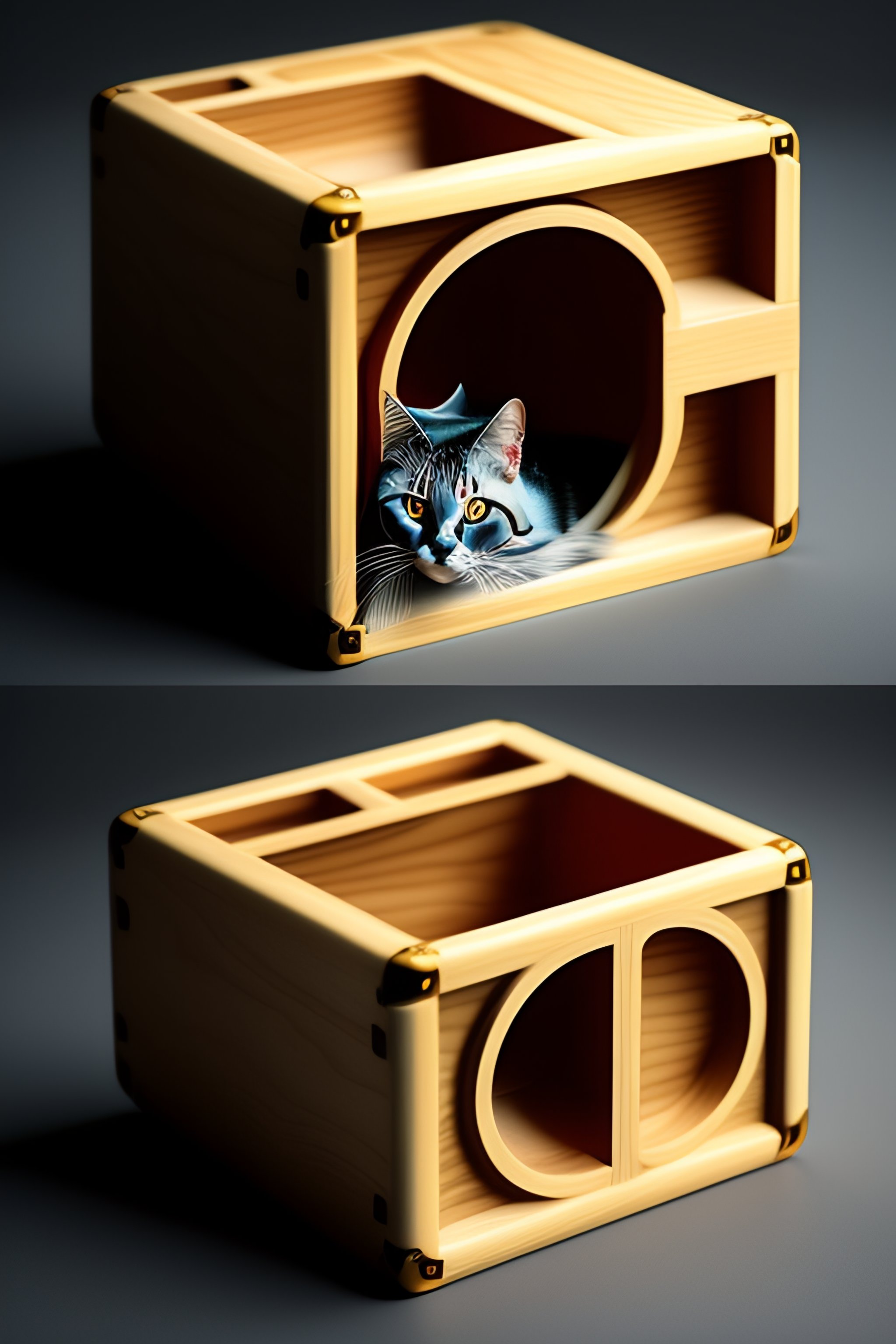 Lexica - A box by MC escher whith a Schrodinger cat