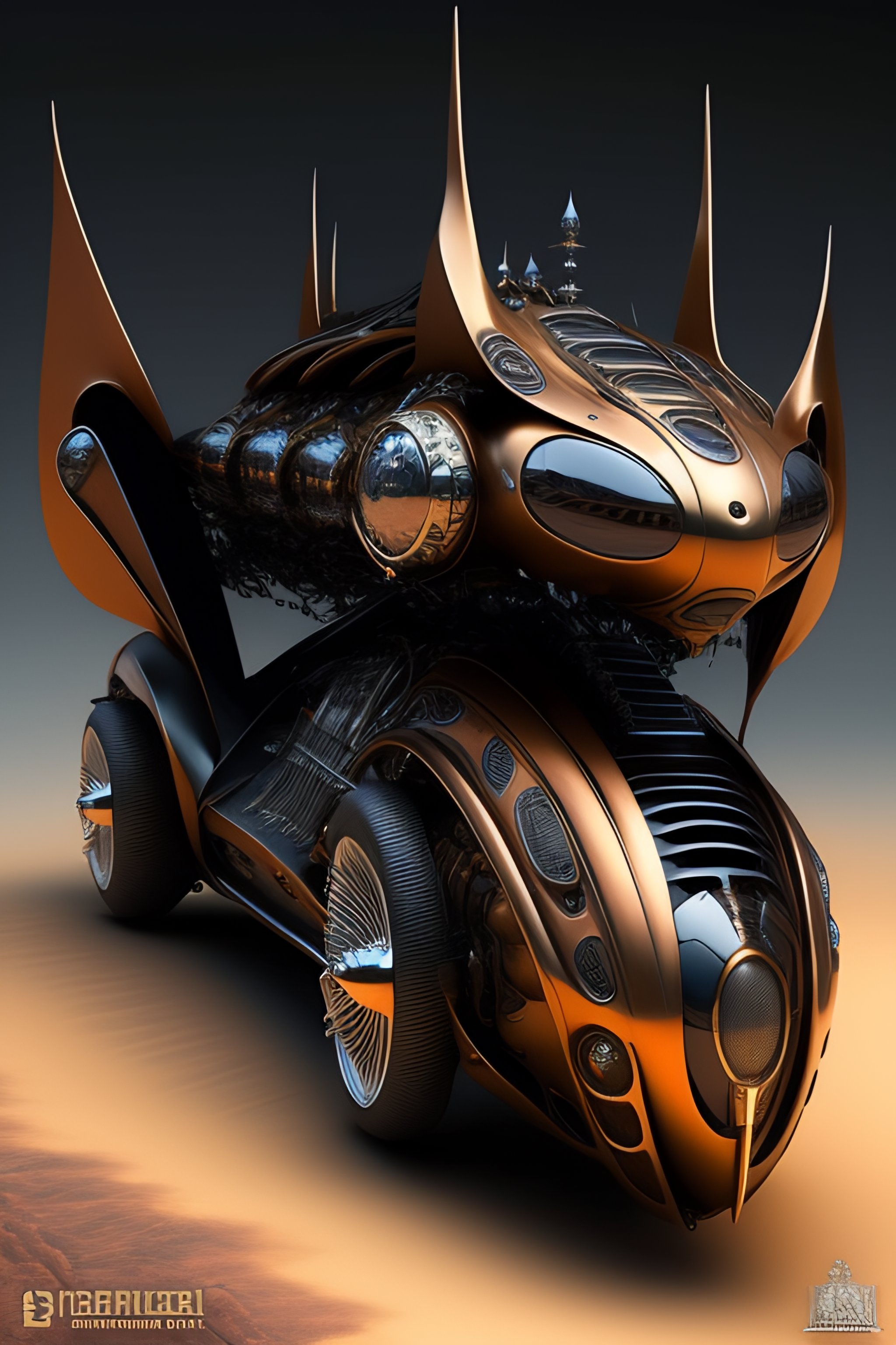 Lexica - Biomechanical steampunk batmobile reminiscent of fast ...